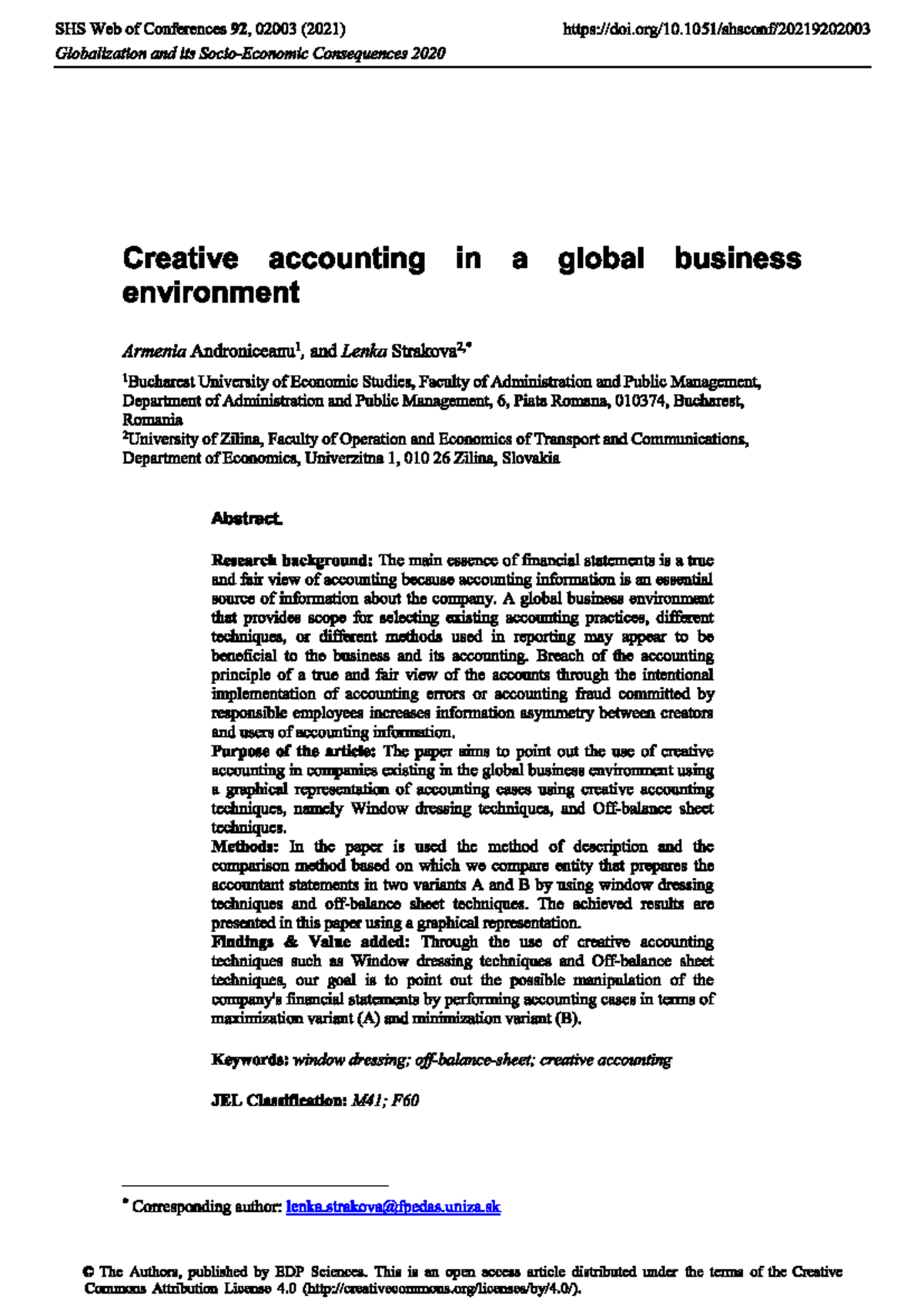 Creative Accounting Techniques and Their Impact on Financial Reporting ...