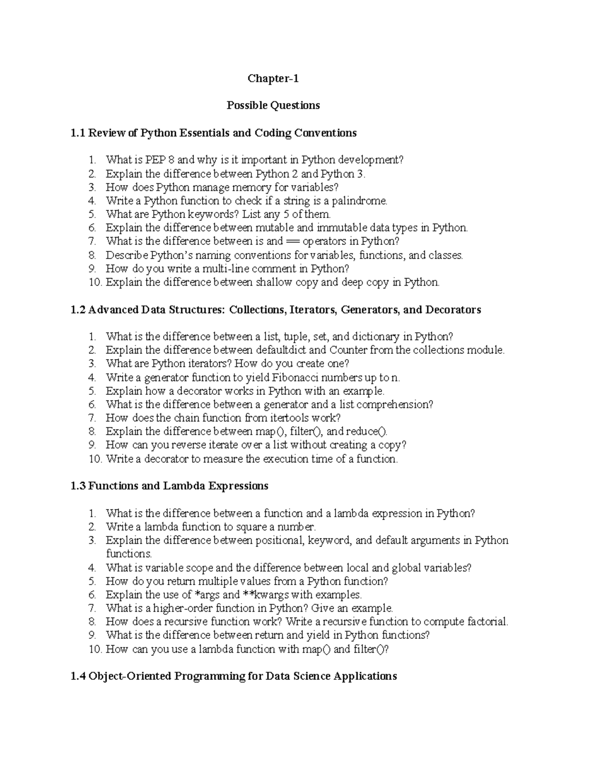 Chapter 1 - Practice Questions for Advanced Python Programming ...