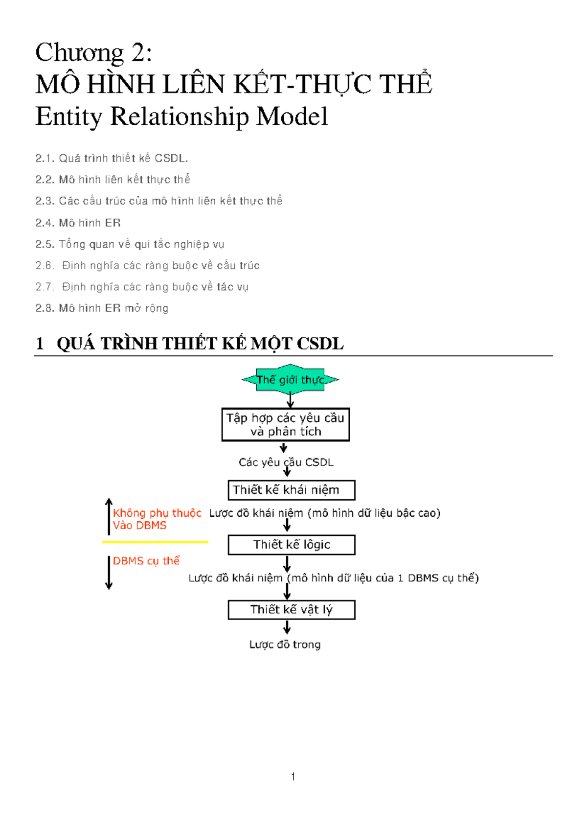 Chương 2 - Mô Hình Thực Thể Kết Hợp trong CSDL (Entity Relationship) - Studocu