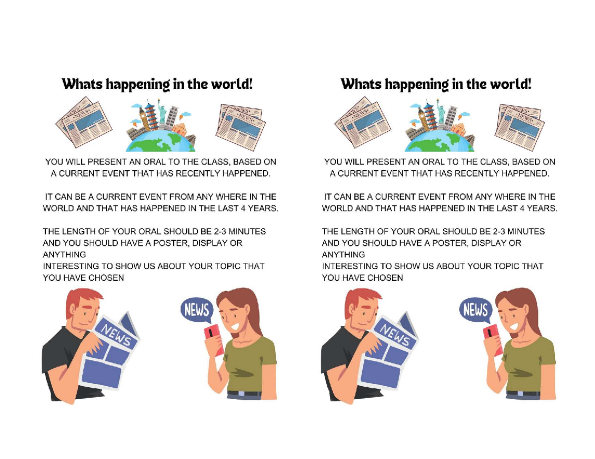 ENG ORAL TERM 1 - Current Events Oral Presentation Guidelines - Studocu