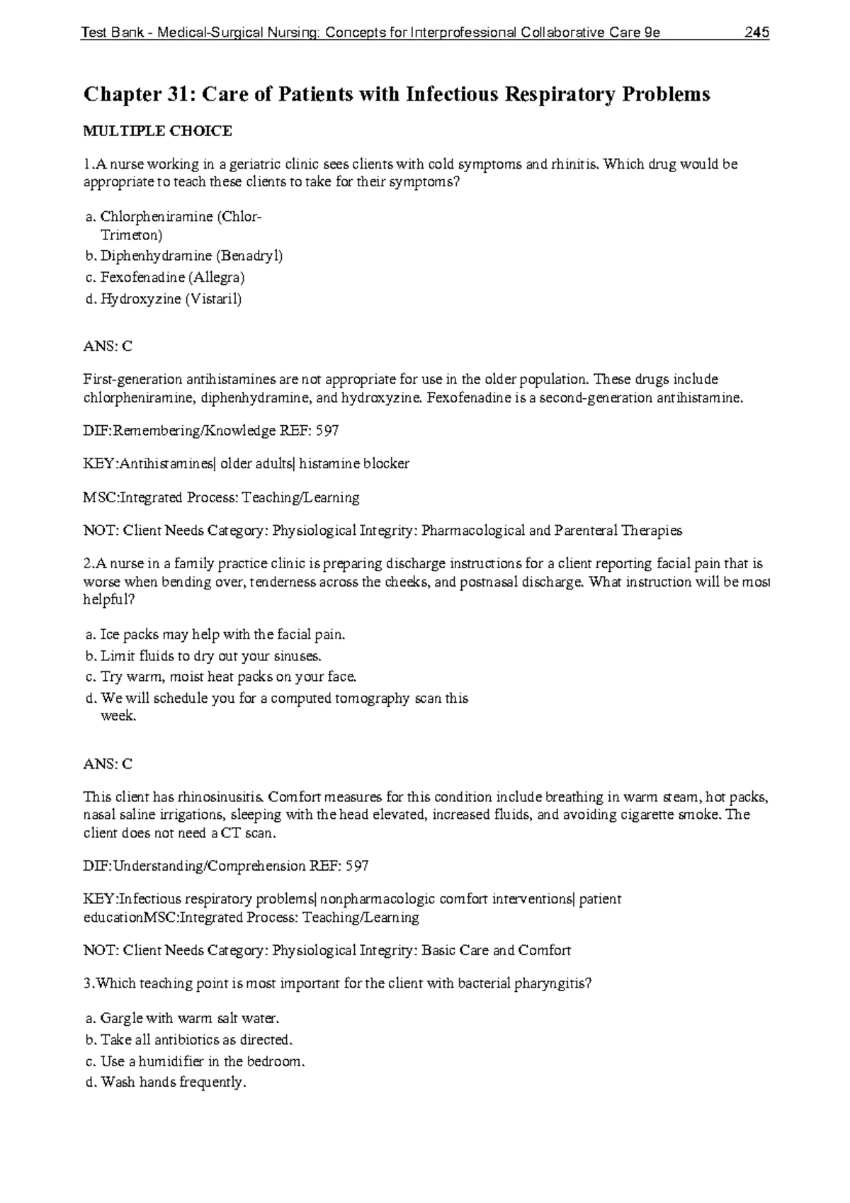 Ch 39 - Notes - Chapter 39 Care of Patients with Problems of the ...