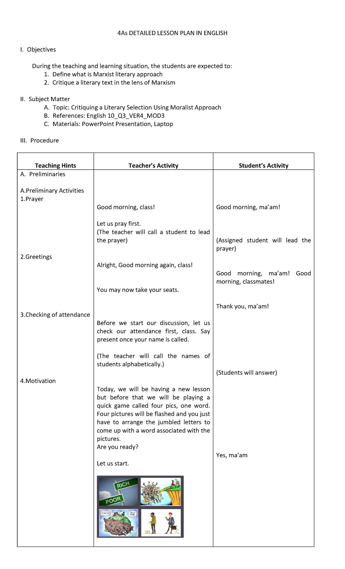 Deped 4a S Lesson Plan Format Pdf Free Download - Infoupdate.org
