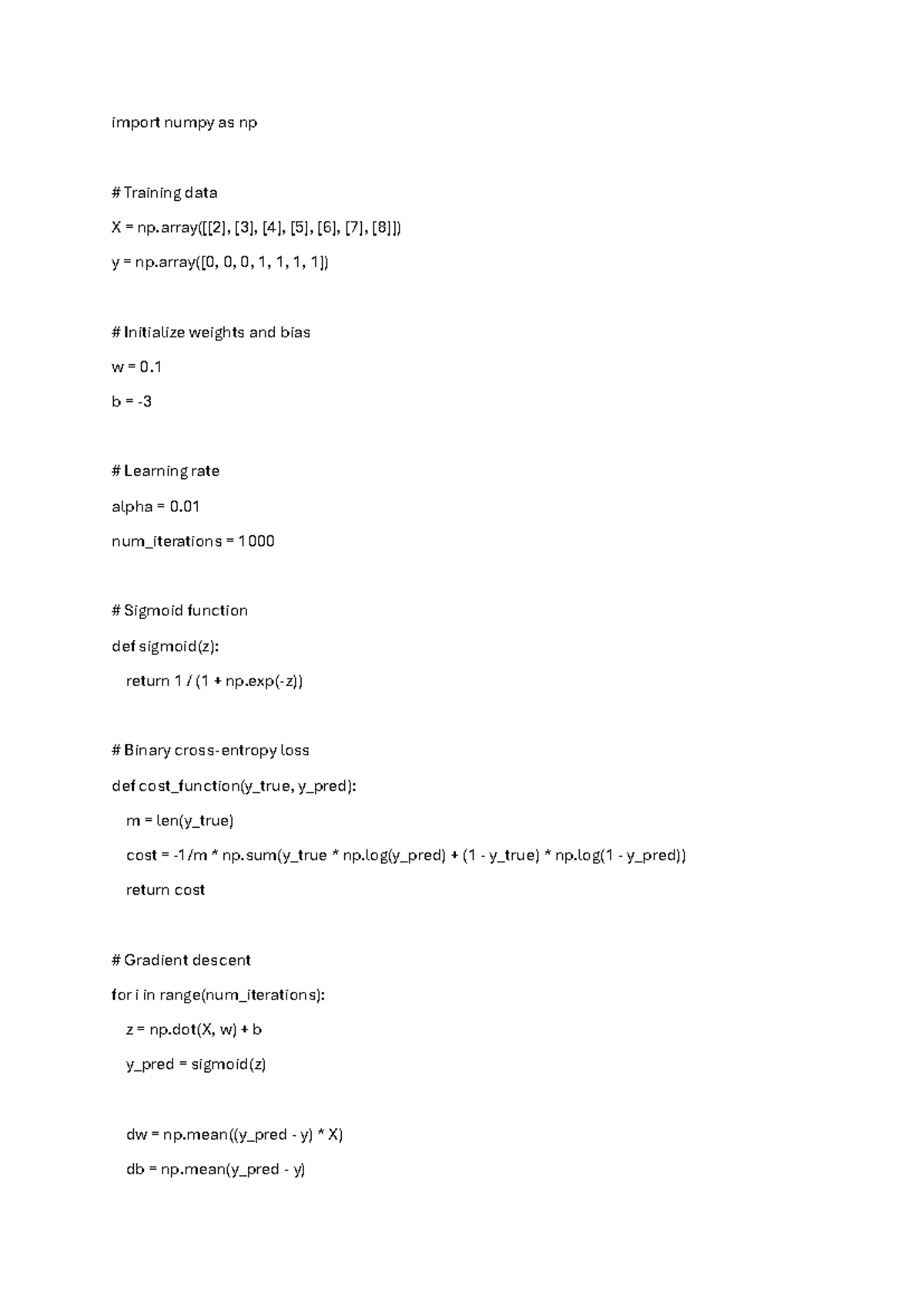 Dst - example - import numpy as np Training data X = np([[2], [3], [4], [5], [6], [7], [8]]) y ...