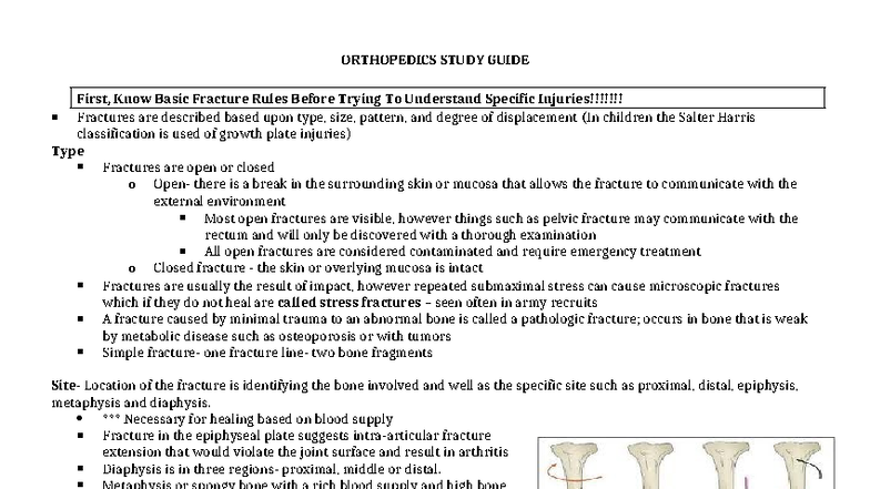 Orthopedics Study Guide 2: Essential Fracture Rules and Classifications ...