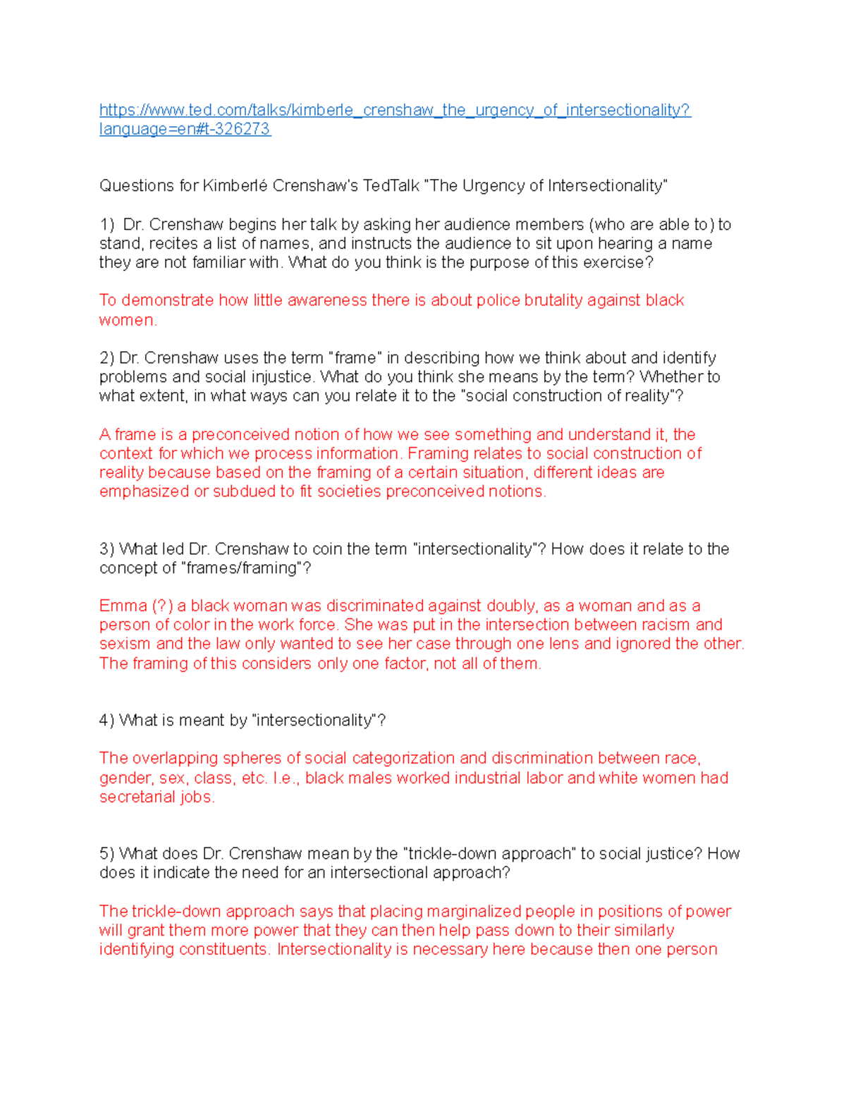 The Urgency of Intersectionality: Key Questions from Crenshaw's Talk ...