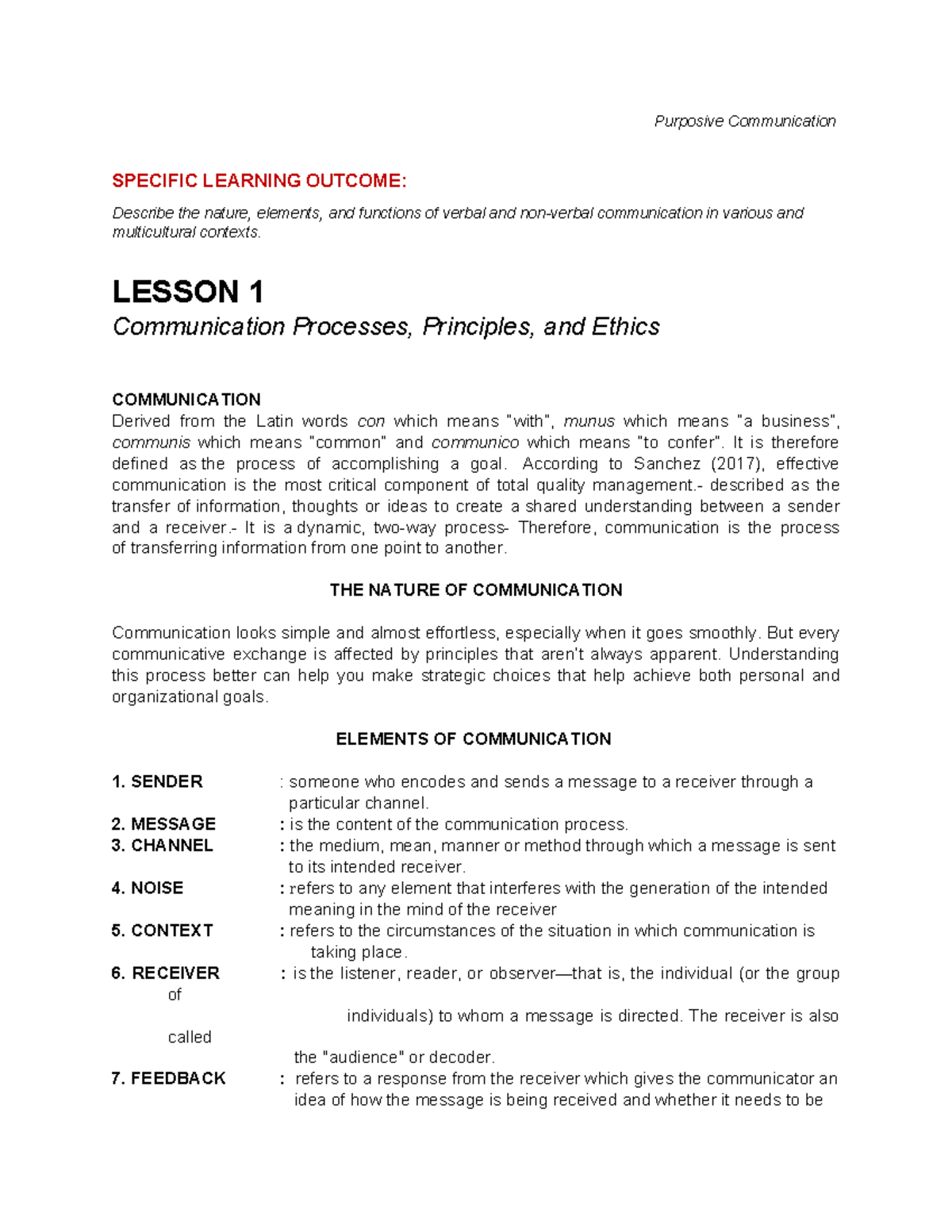 Communication Processes, Principle AND Ethics - Purposive Communication ...
