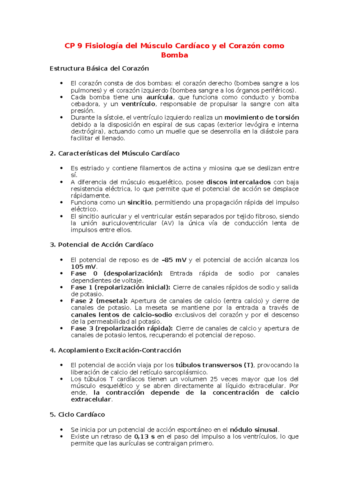 CP 9 Fisiología del Músculo Cardíaco y Función del Corazón como Bomba ...
