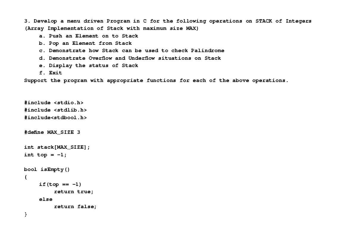 LAB-3 - Ggdfghhhjhgfhhhhh - Develop a menu driven Program in C for the ...
