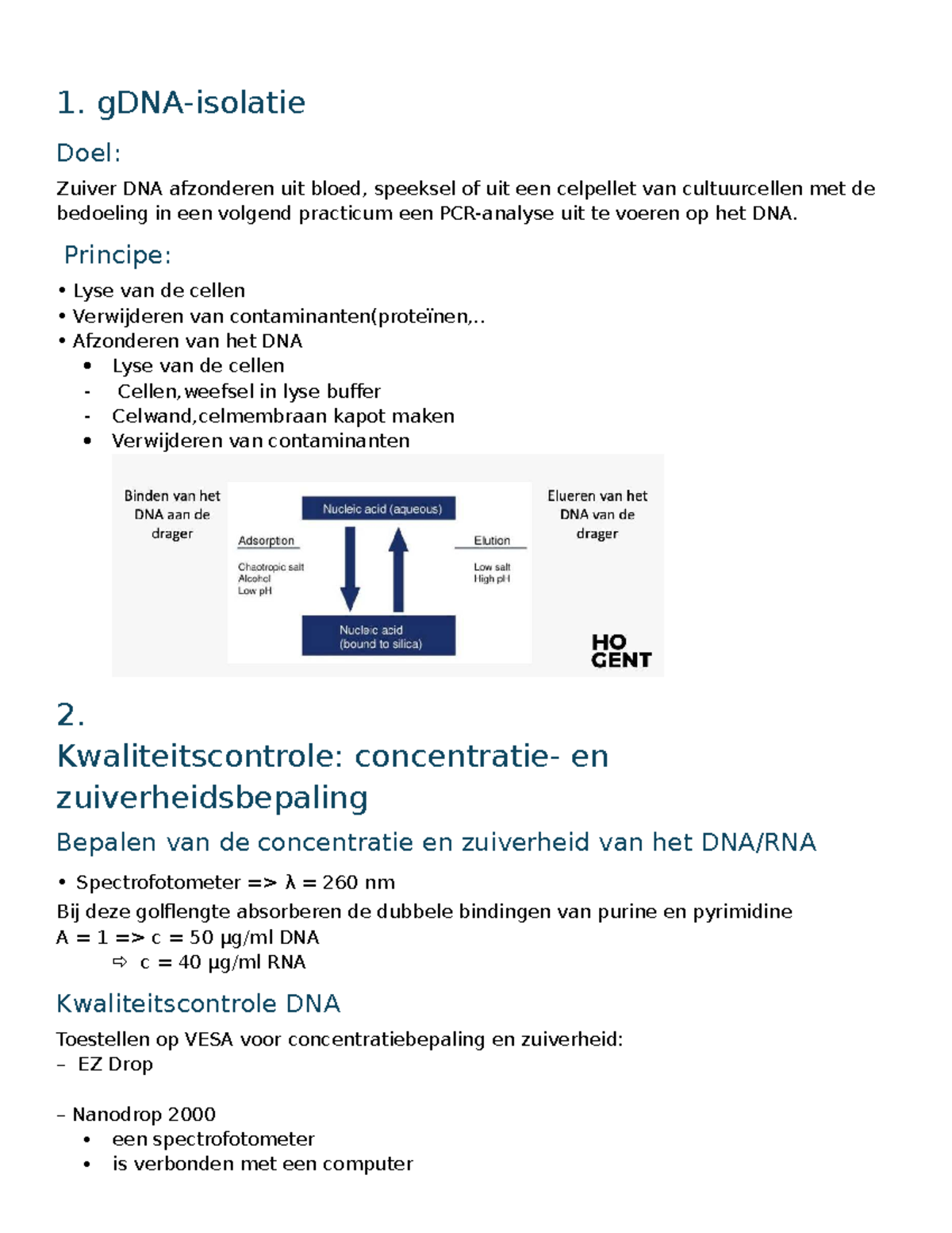 Mol PR2 - Practicum 2: DNA Isolatie en Kwaliteitscontrole - Studocu