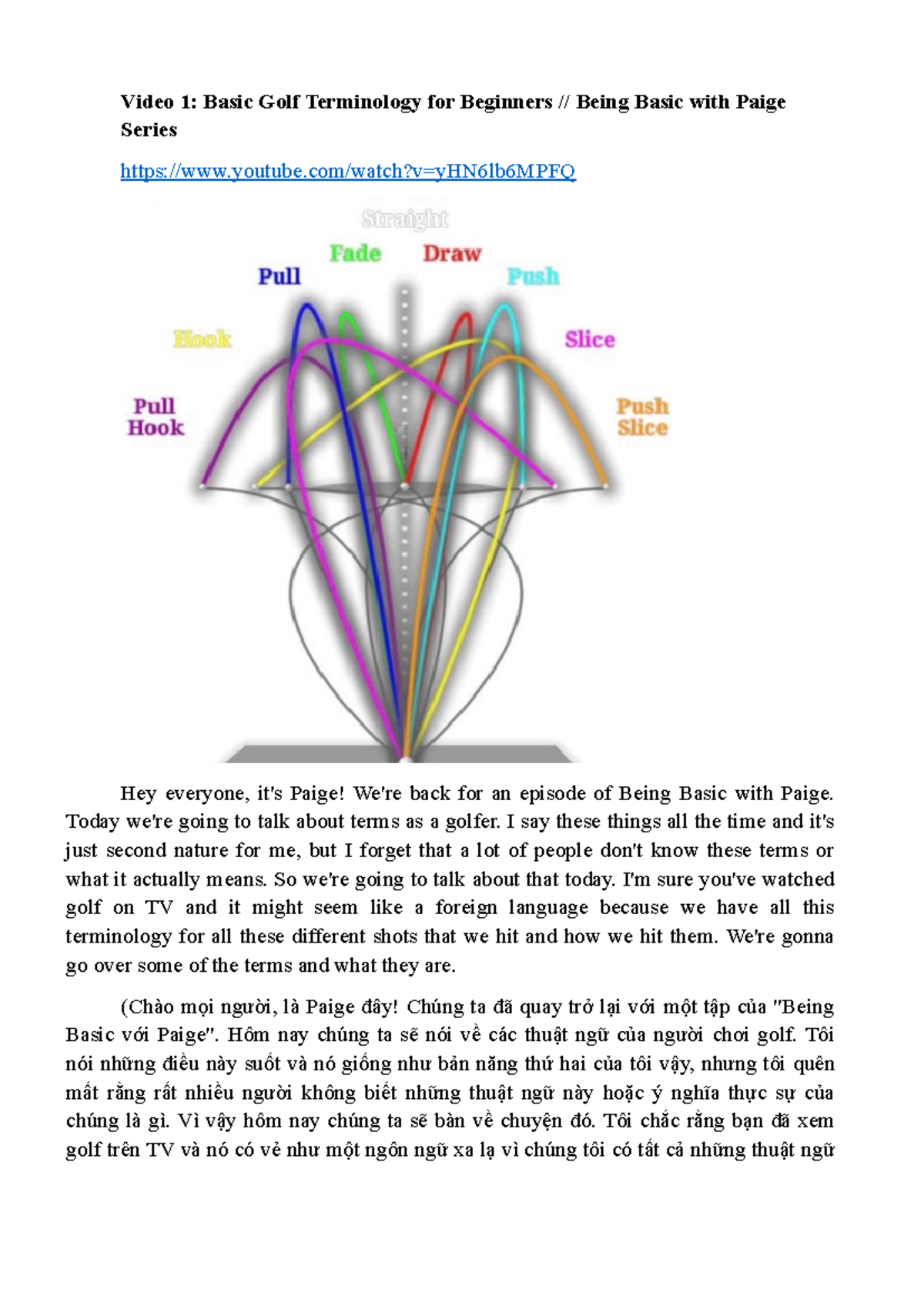 Basic Golf Terminology for Beginners: Video 1 of Being Basic Series ...