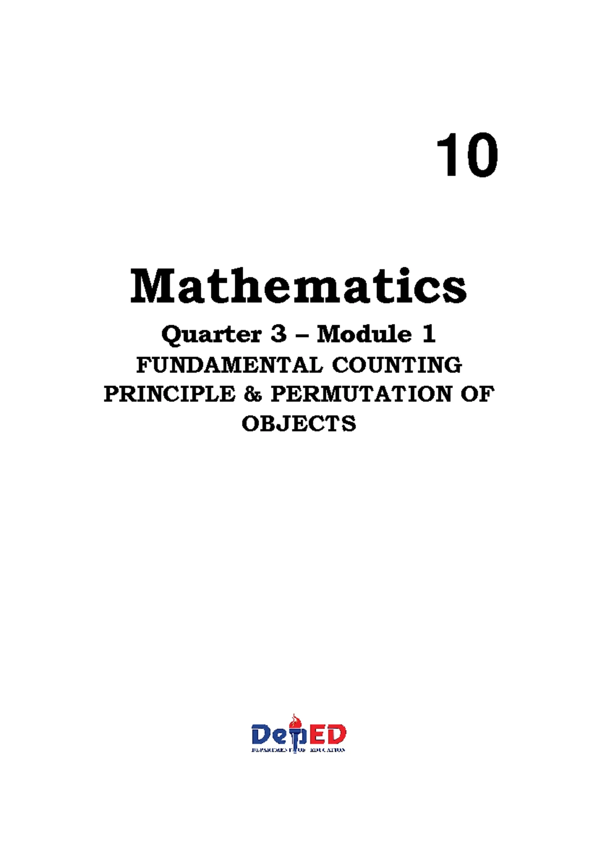 5 Q1 Math - Module 5 for Quarter 1 Mathematics 10 - Mathematics Quarter 1 – Module 5 Word ...