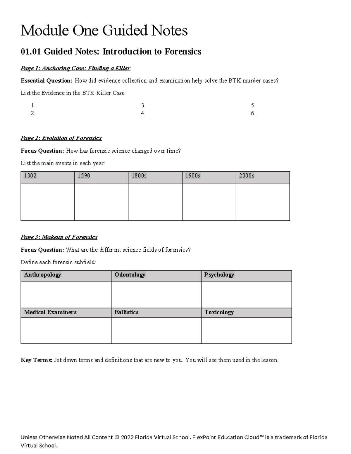Forensic Notes - Module One Guided Notes 01 Guided Notes: Introduction ...