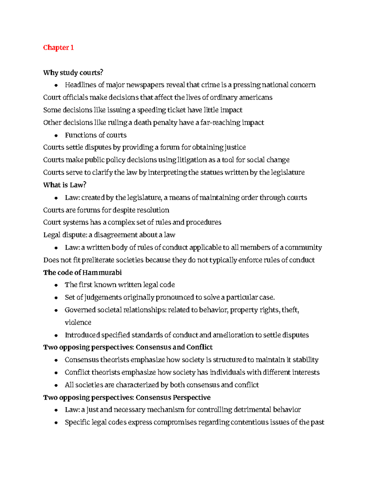 CRIJ 1301: Chapter 1 Overview of Courts and Legal Principles - Studocu