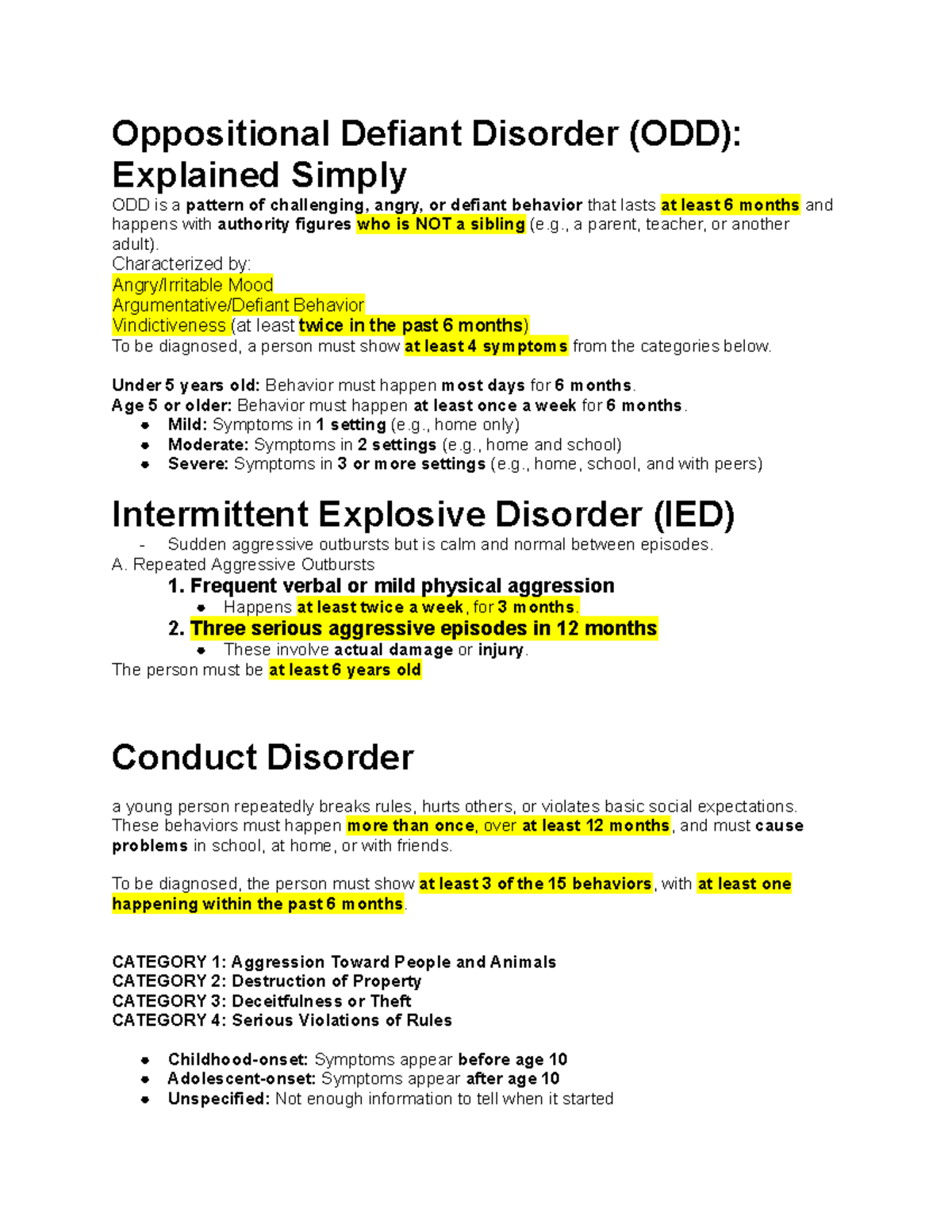 Disruptive, Impulse-Control, and Conduct Disorders: ODD Explained - Studocu