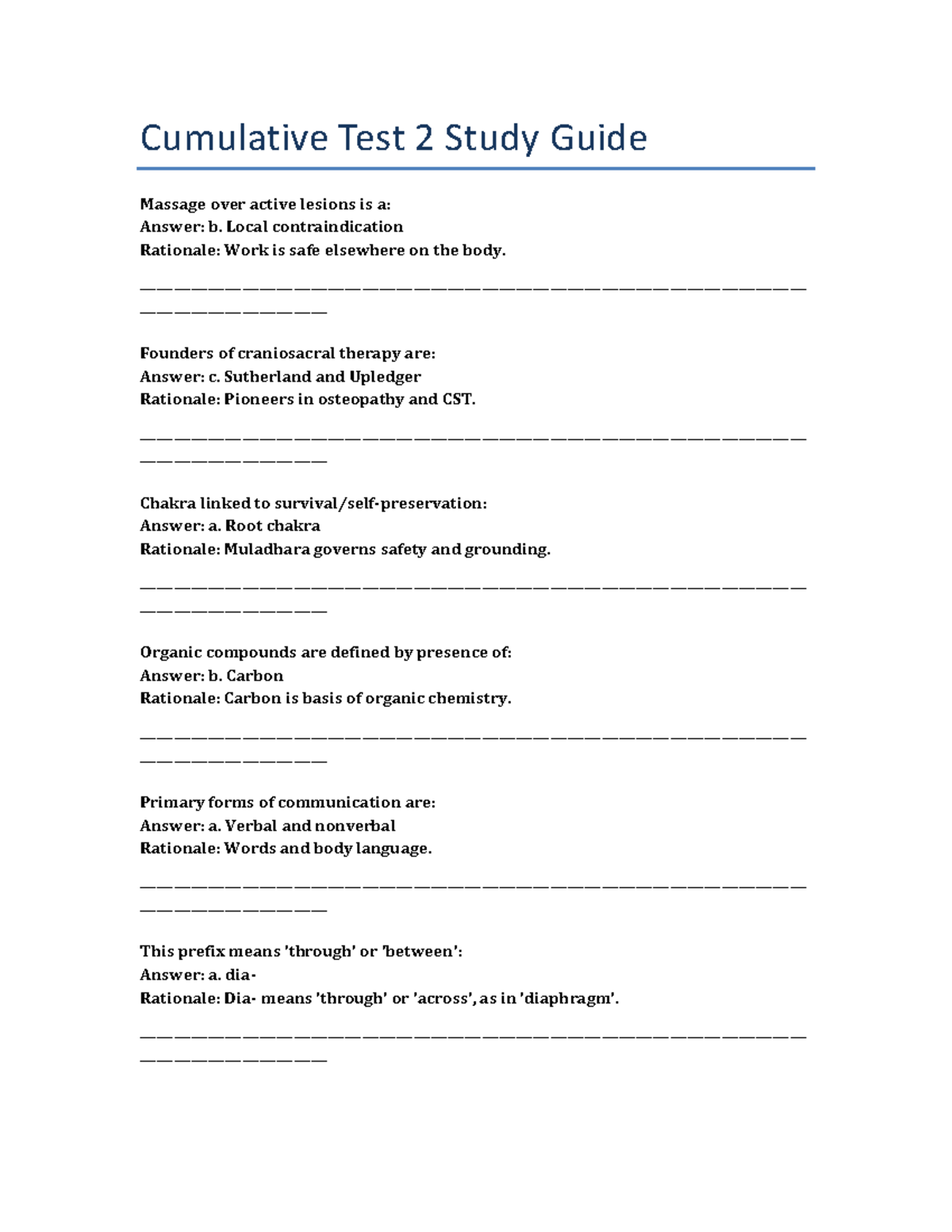 CST Cumulative Study Guide: Key Concepts and Questions 1-125 - Studocu