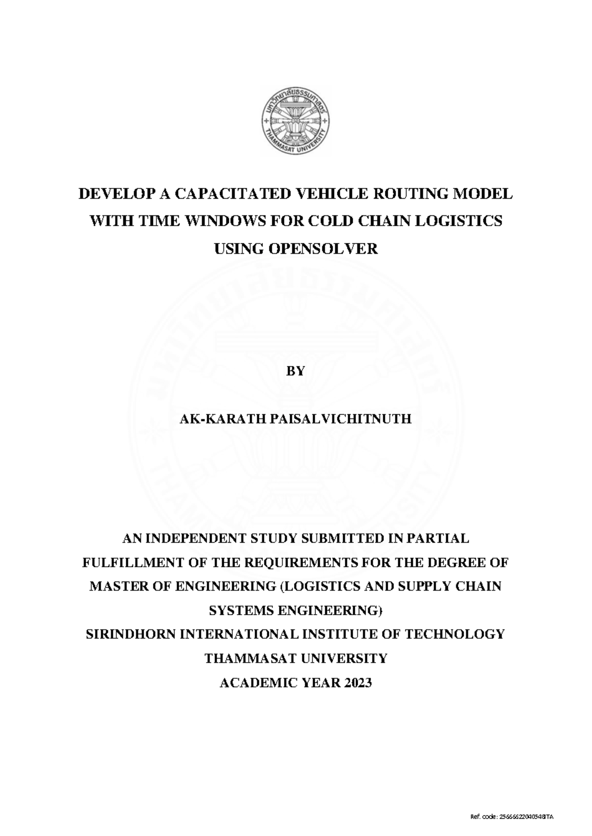 Capacitated Vehicle Routing with Time Windows in Cold Chain Logistics ...