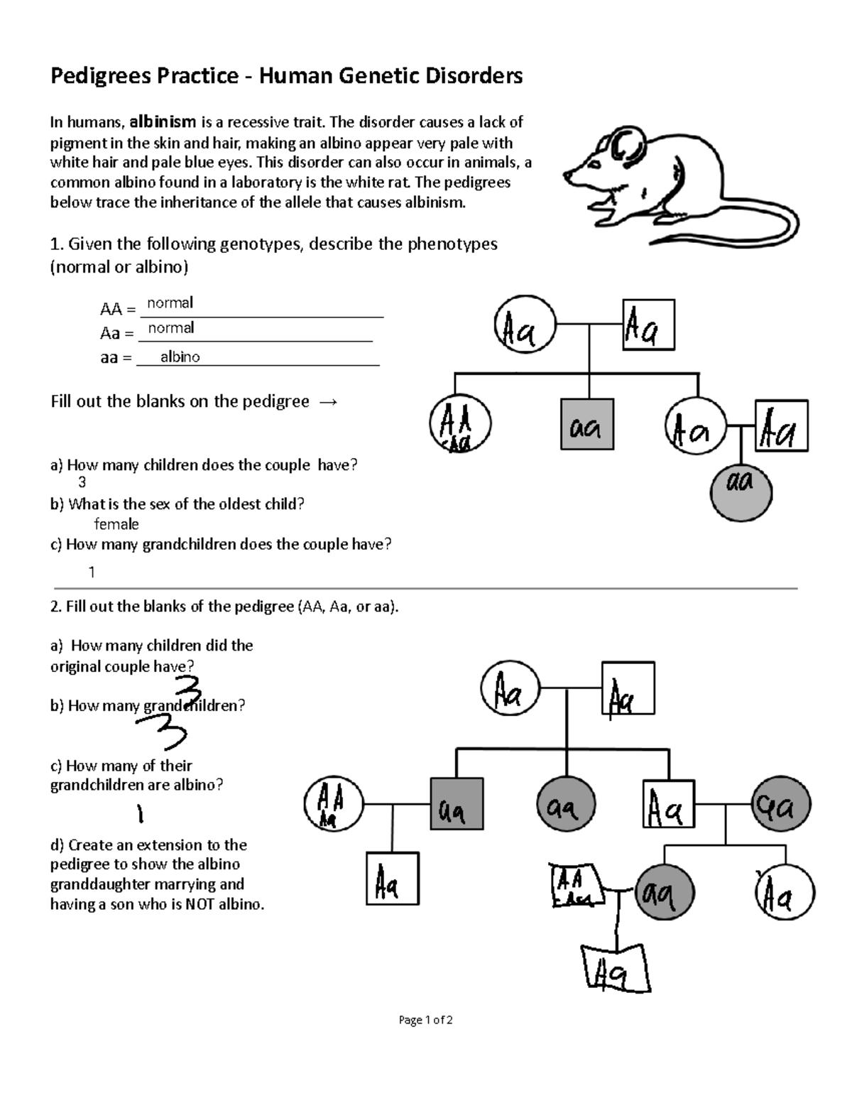 Kami Export - Giovanni MURO - Pedigrees Practice on Genetic Disorders ...