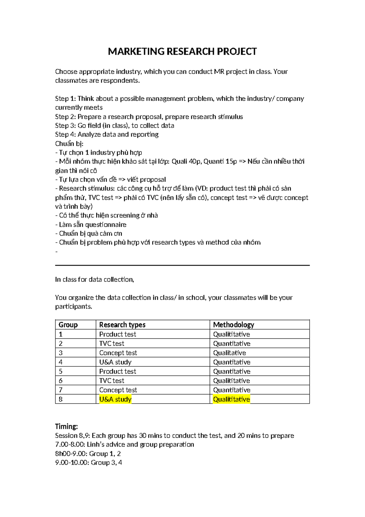 Marketing Research Project K22408 C: Class Data Collection Guide - Studocu