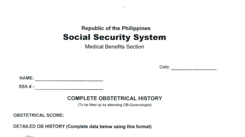 Obstetrical History Form for Medical Certification in the Philippines ...