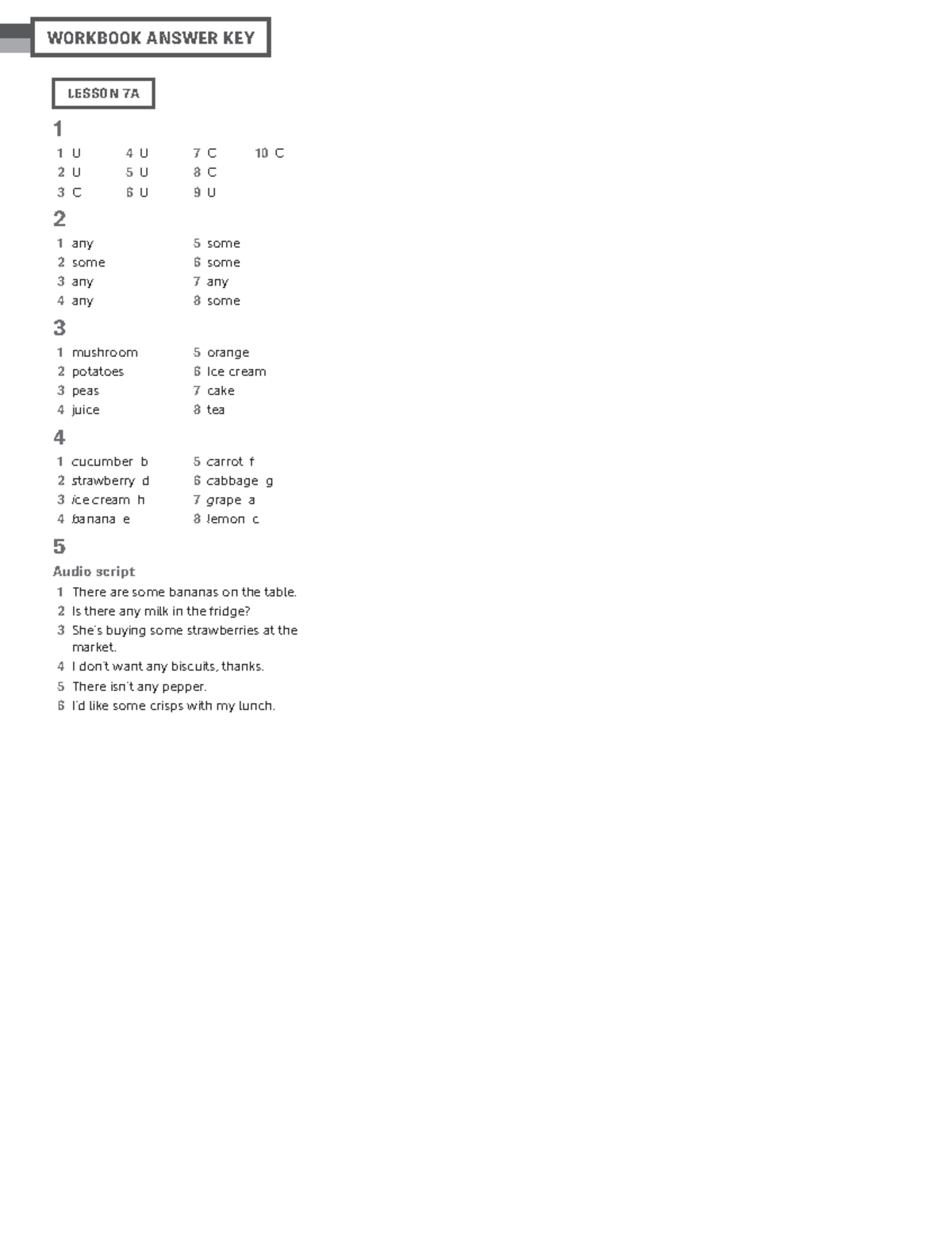 Personal BEST A2 - WB Answer Key for Lesson 7A to 12B - Studocu