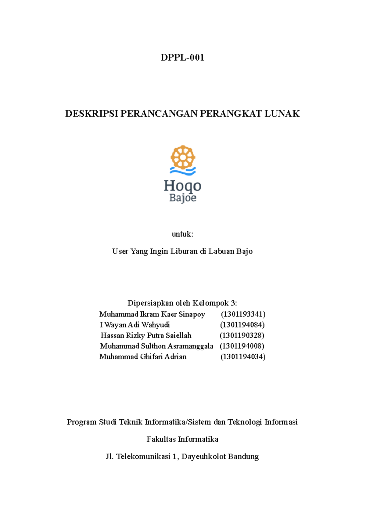 Dokumen DPPL - Perancangan Perangkat Lunak untuk Wisata Labuan Bajo ...