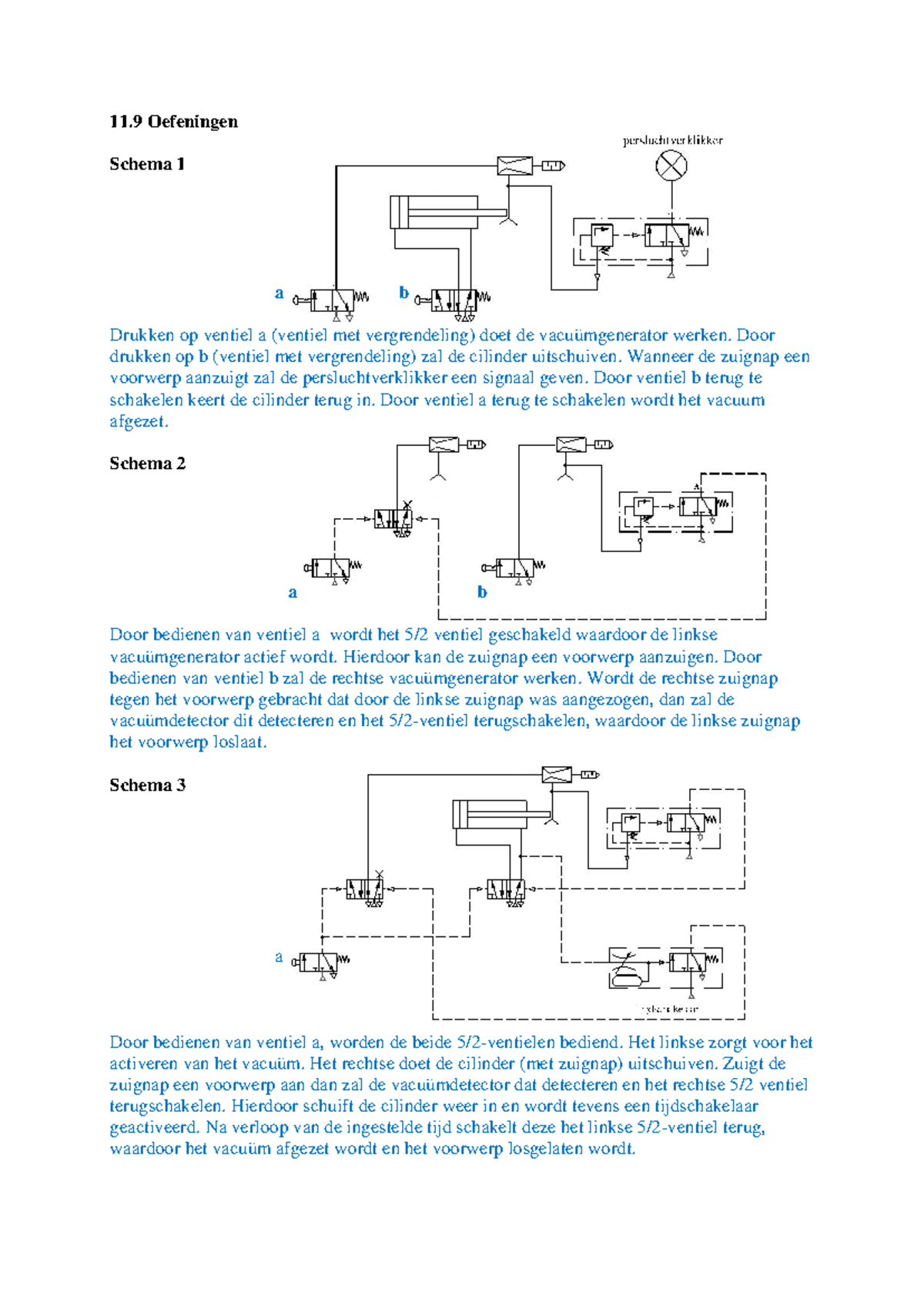 11 Vacuum opgeloste oefeningen - 11 Oefeningen Schema 1 a b Drukken op ...