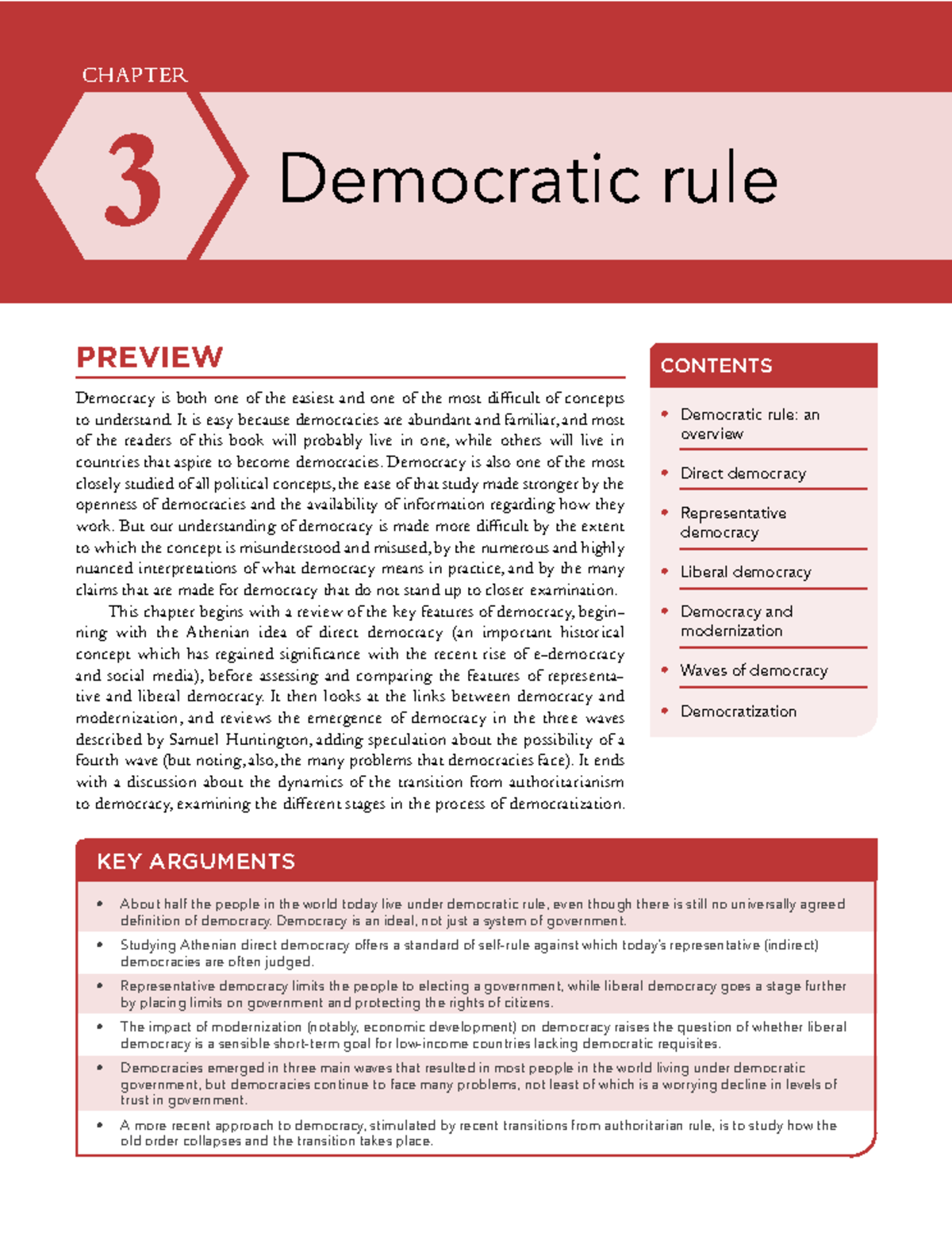 Comparative Government and Politics: Chapter 3 - Democratic Rule ...