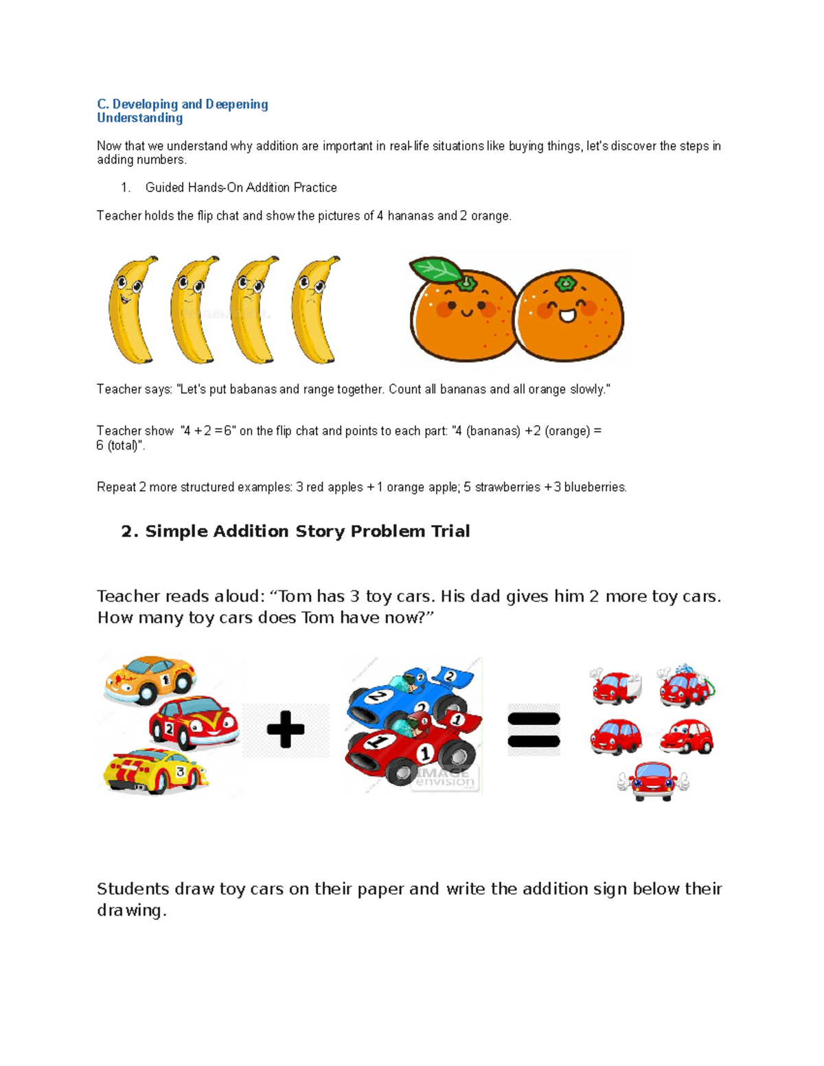 C. Addition Strategies and Activities for Young Learners - Studocu