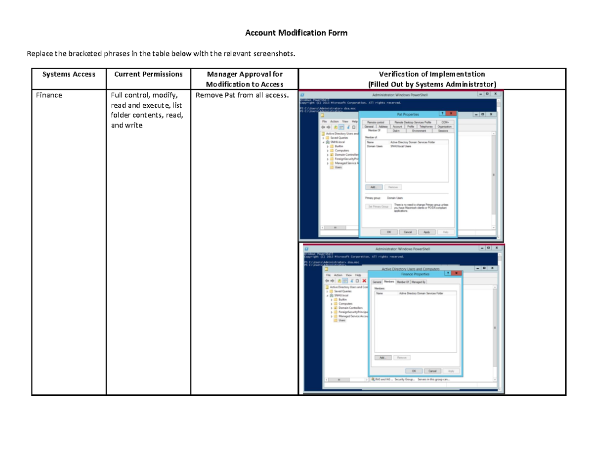 Module 6 - Project 1: Account Modification Form - Studocu