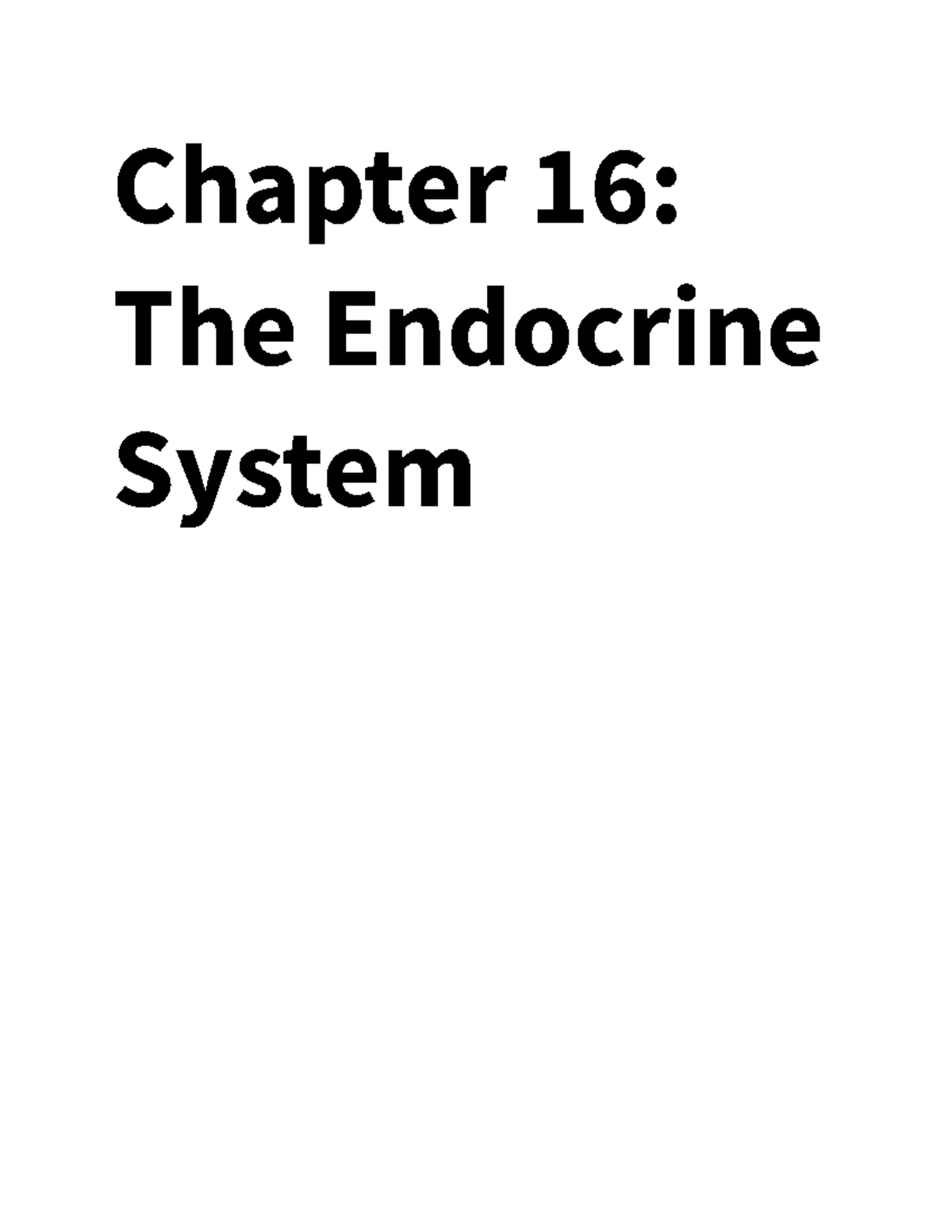 Chapter 16: Overview of the Endocrine System Functions and Anatomy ...