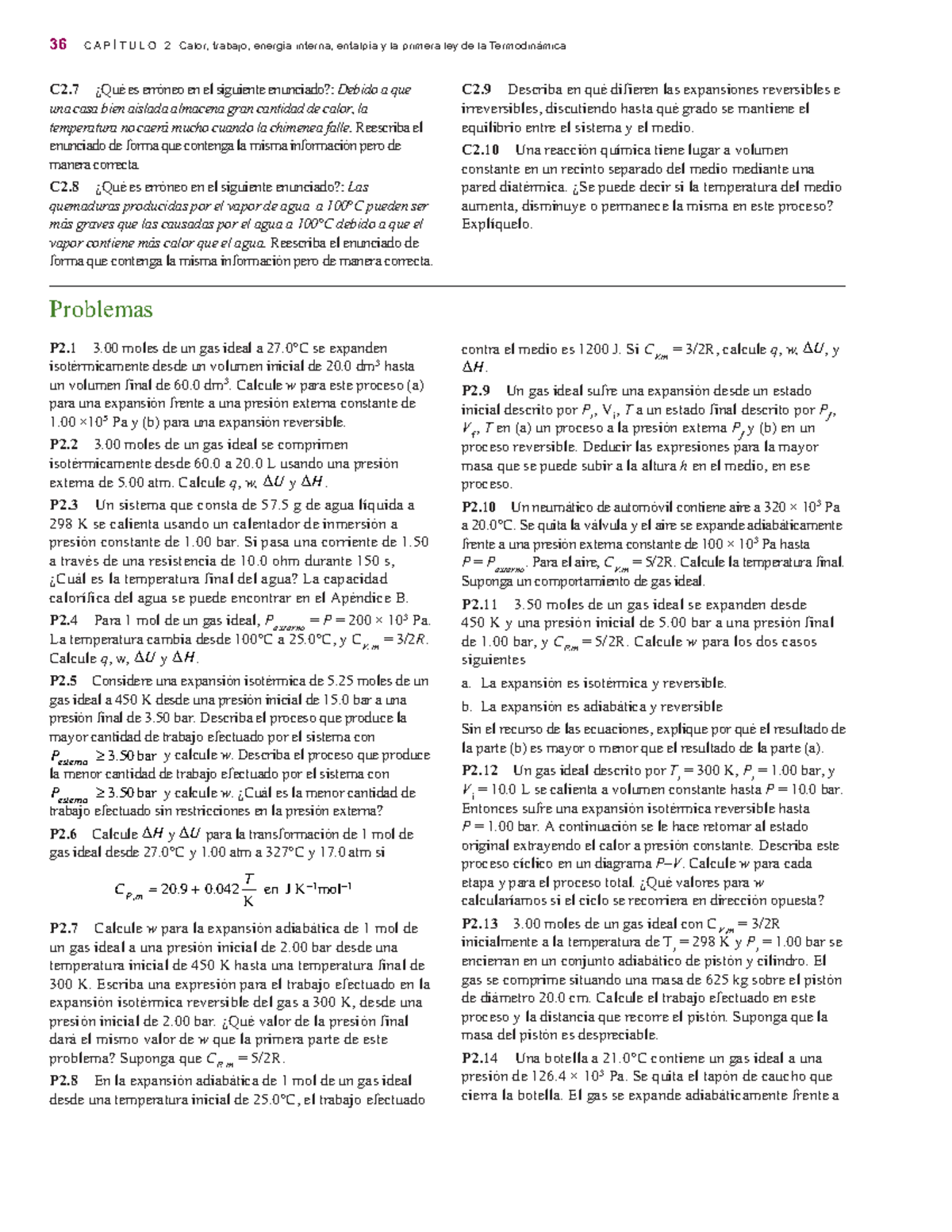 Problemas Primer Parcial - Termodinámica (C2) - Studocu