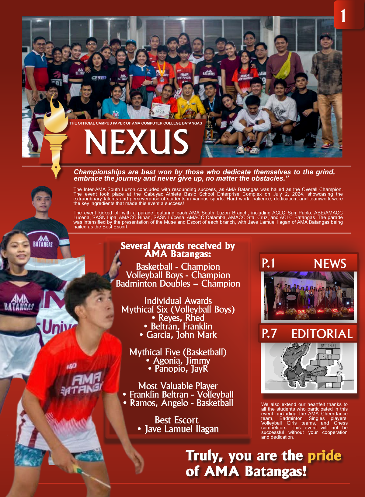 AMA Batangas Sports & Cultural Events Highlights: Nexus Newspaper - Studocu