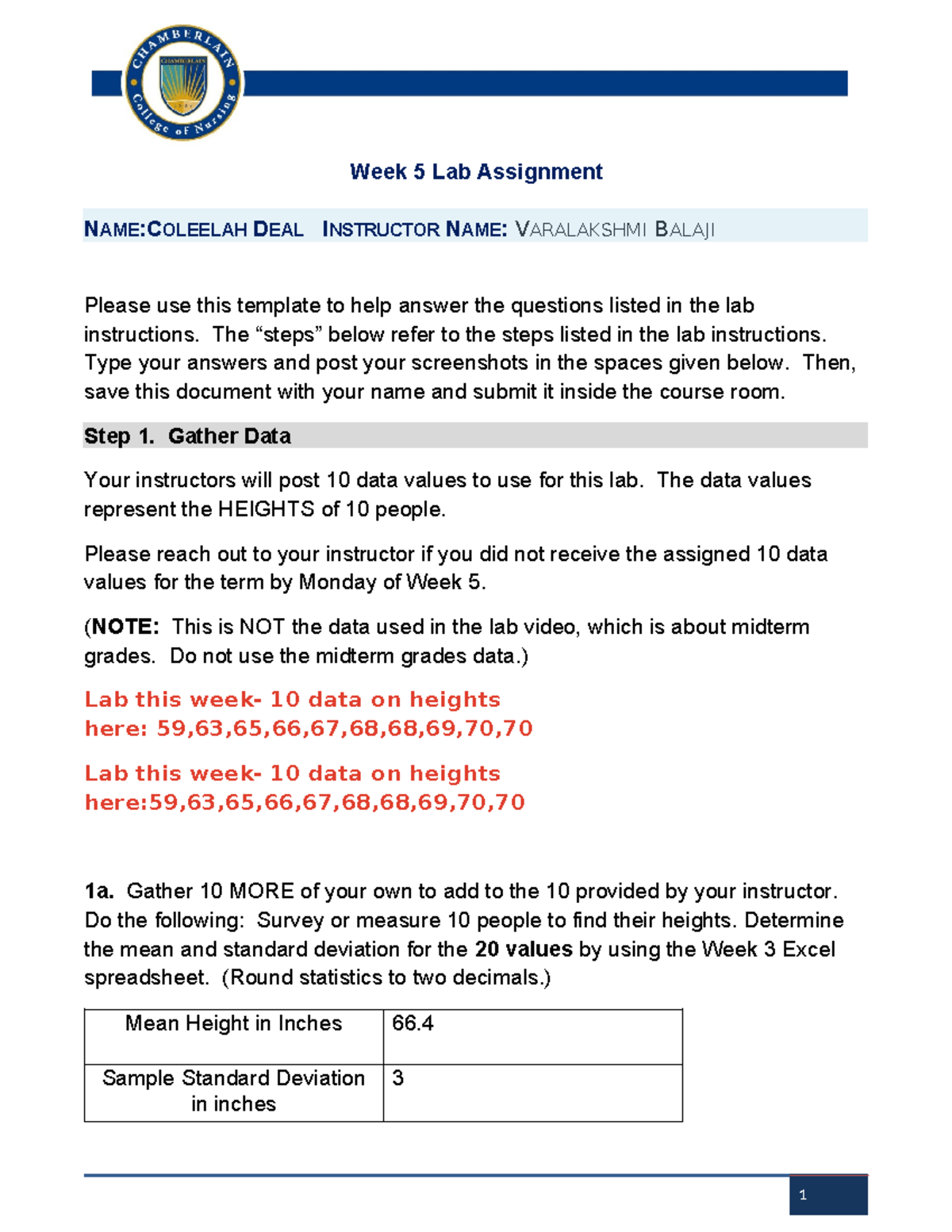 Math 225 Week 5 Lab Assignment: Heights Data Analysis - Studocu