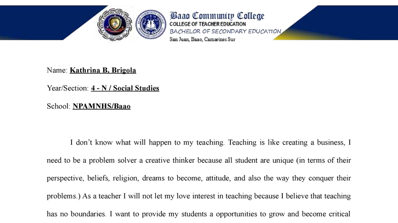 Teaching Philosophy: Embracing Diversity in Education - Studocu