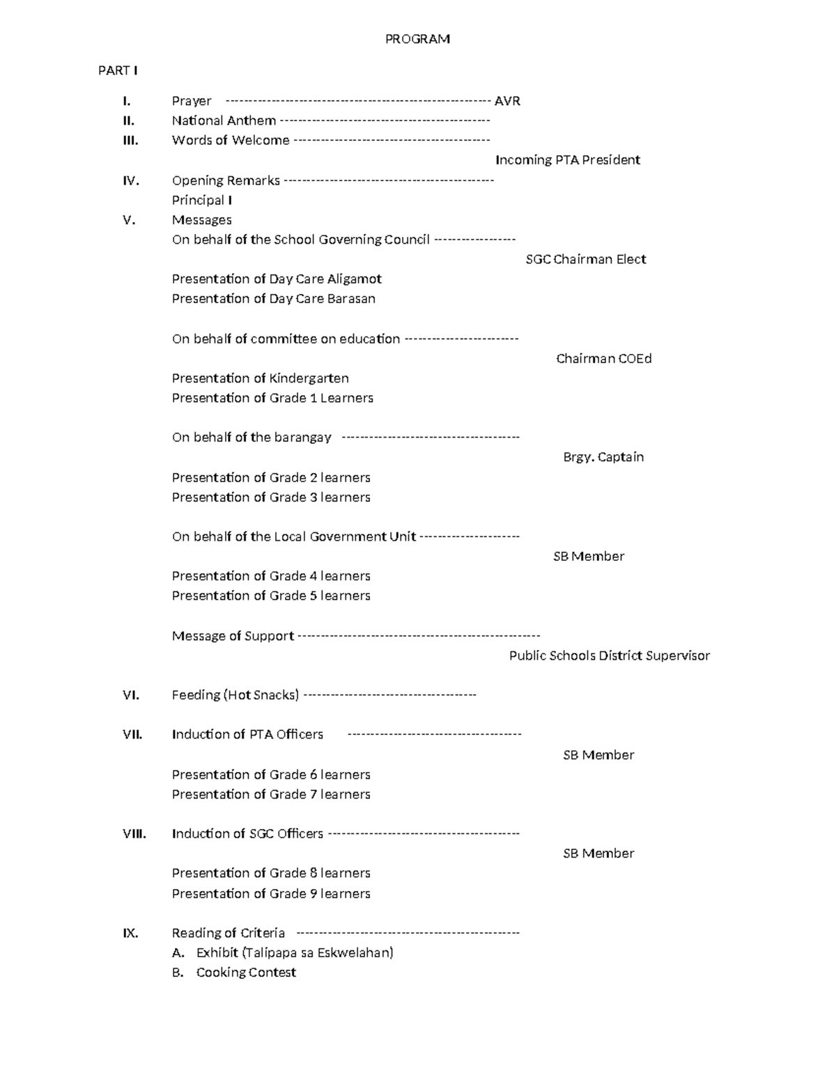Nutrition Month Program: Activities and Presentations - Studocu