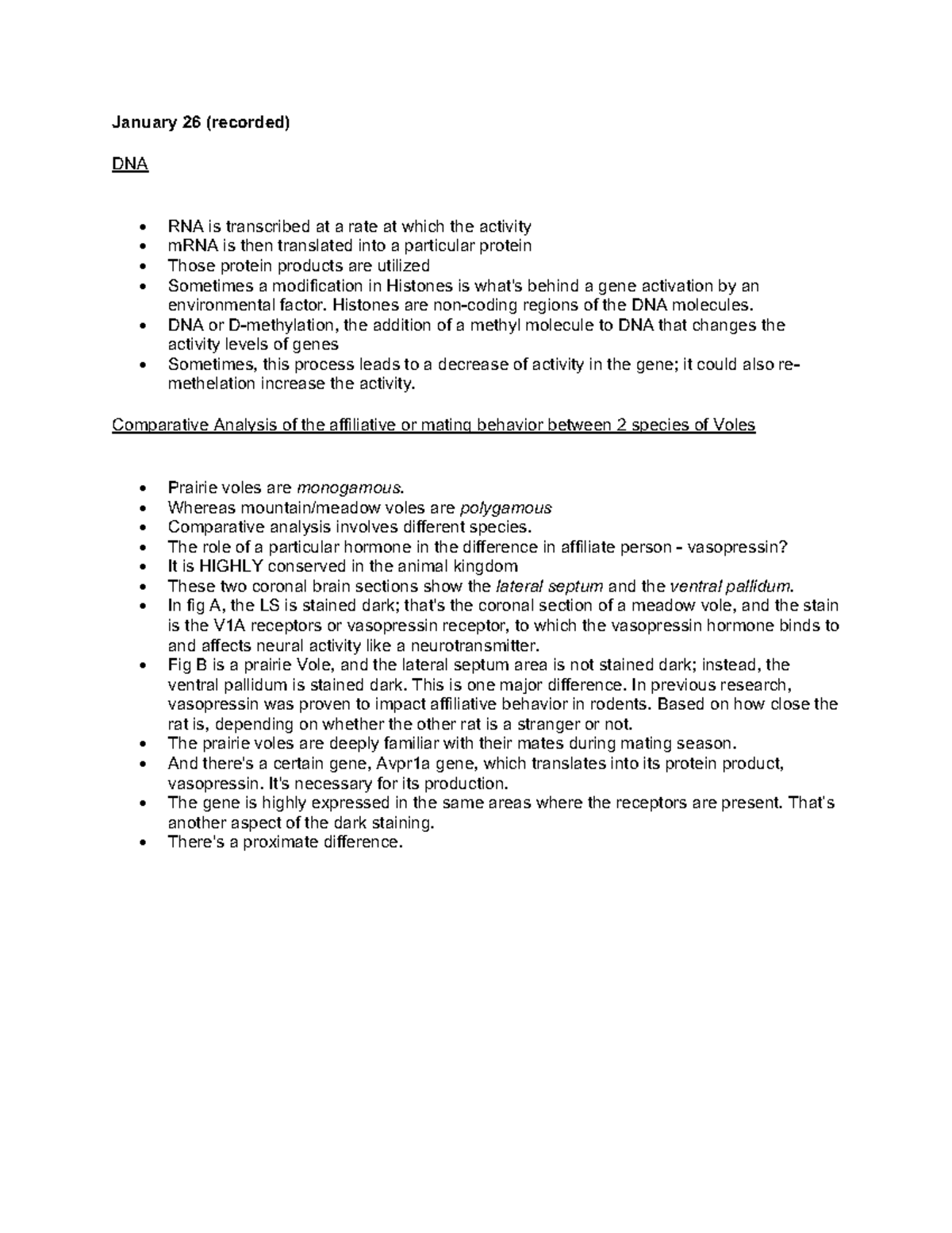 Week 3 - Lecture Notes on DNA, RNA, and Behavioral Genetics - Studocu