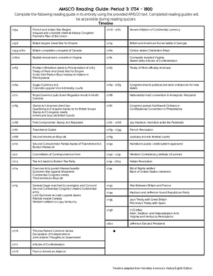 Reading Guide- Time Period 3 1754-1800 - AMSCO Reading Guide - Time ...