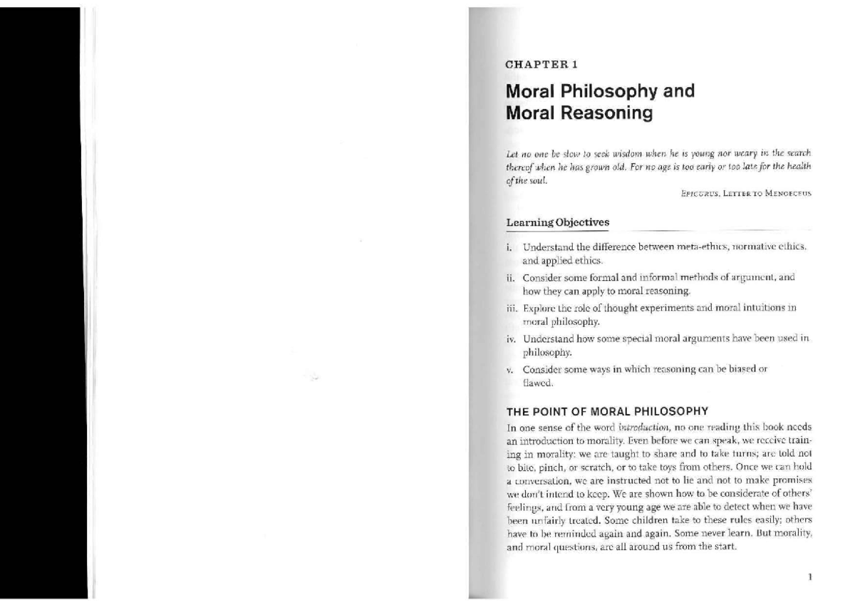 PHIL 101: An Introduction to Moral Philosophy and Reasoning - Studocu