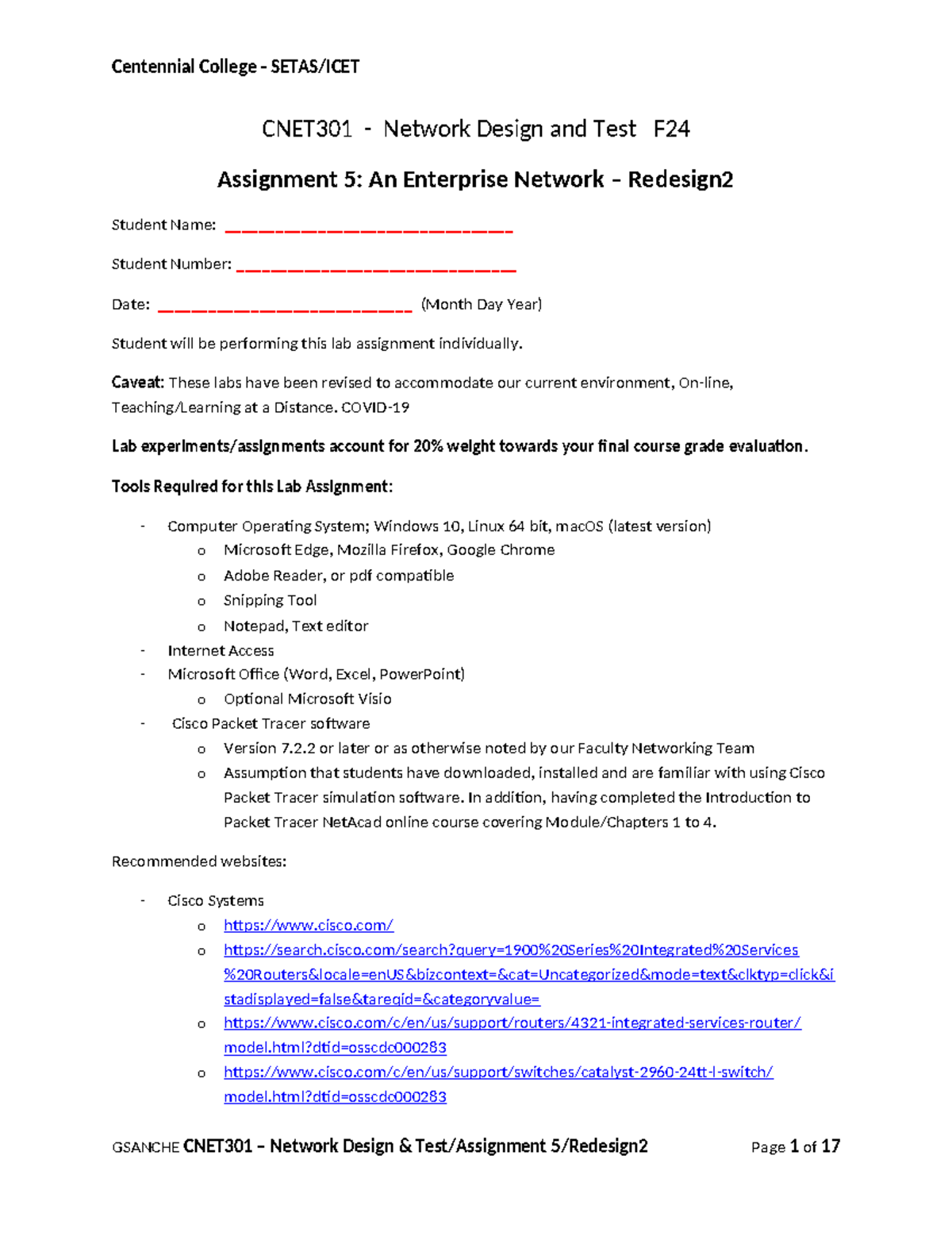 CNET301 Final Exam - Enterprise Network Redesign Assignment F2024 - Studocu