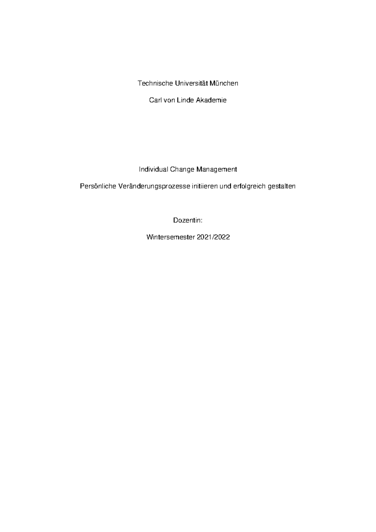 Individual Change Management: Master Decision Process Insights - Studocu