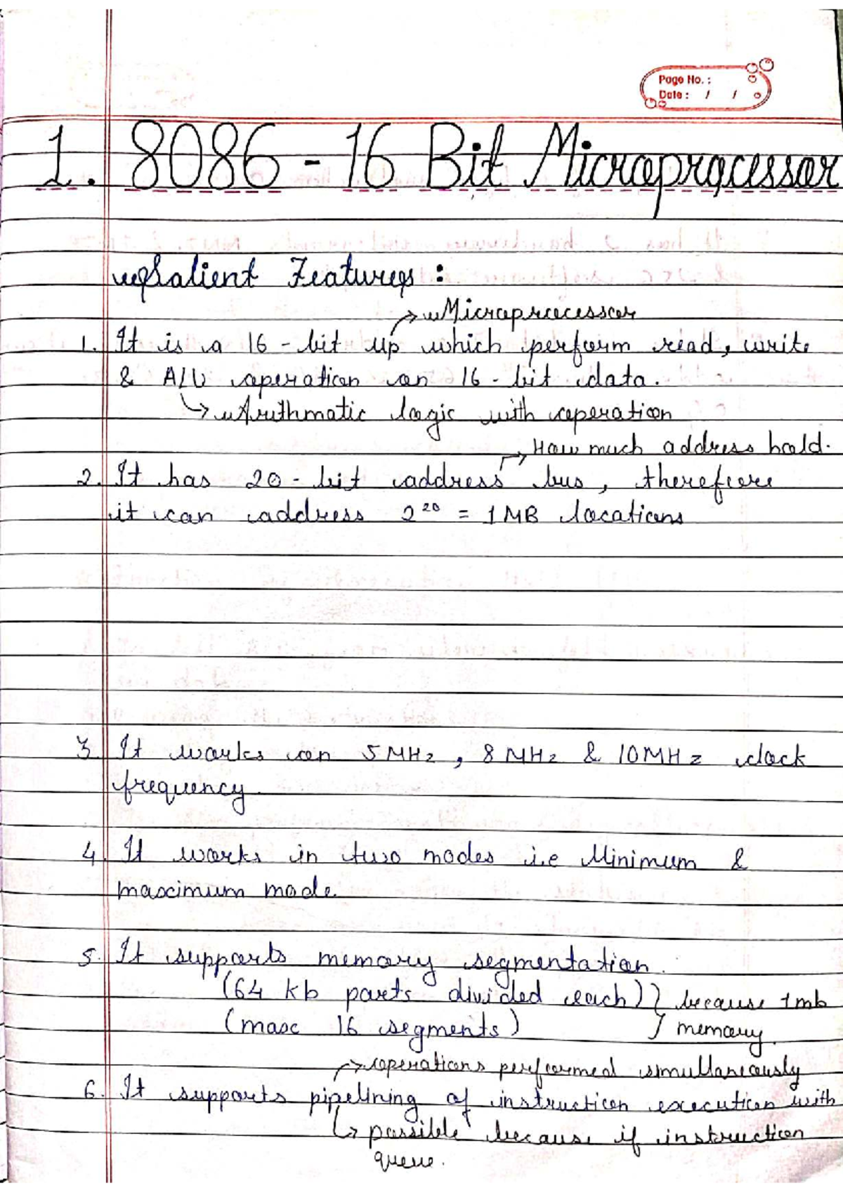 DOC-20250429-WA0000 - Comprehensive Notes on 8086 Microprocessor - Studocu