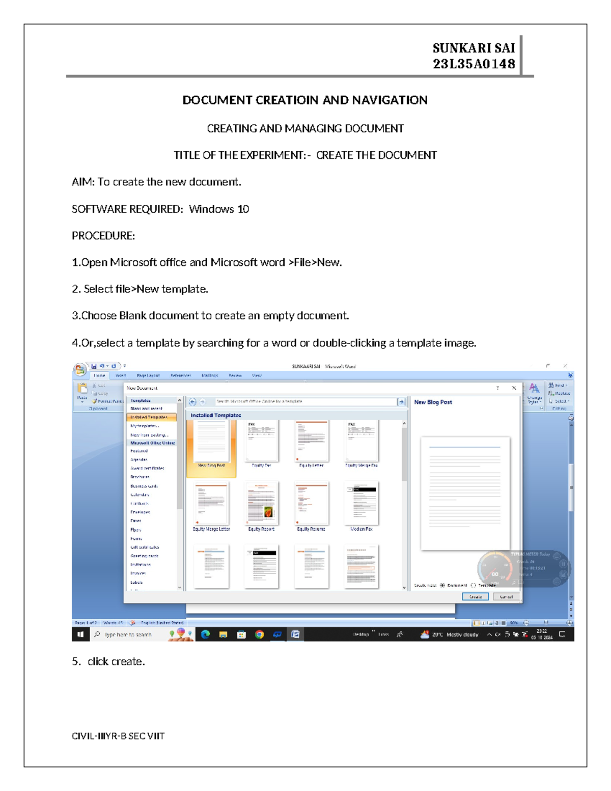 23L35A0148 - i want the notes - SUNKARI SAI 23L35A DOCUMENT CREATIOIN ...