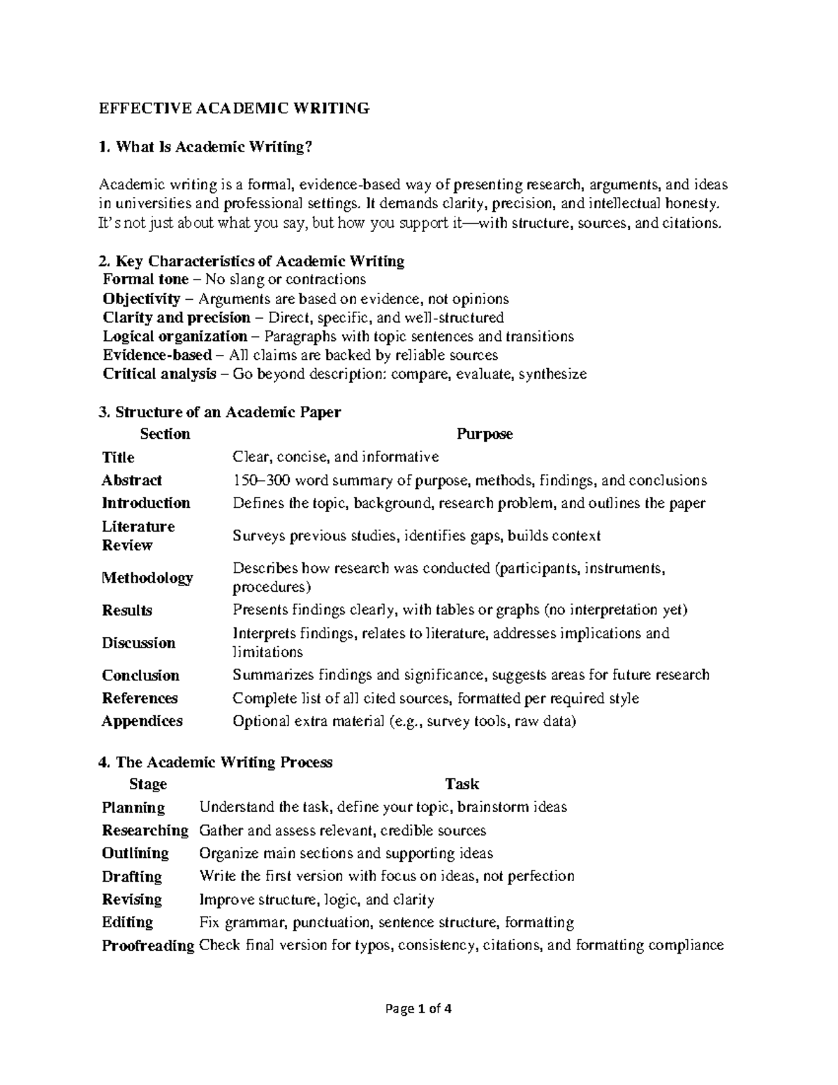 Introduction to Effective Academic Writing (ENG 101) - Studocu