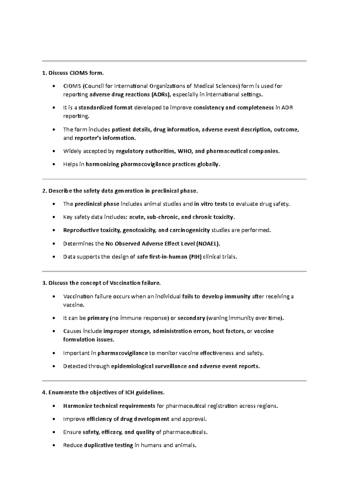 PVSS - Pharmacovigilance Notes: CIOMS, Safety Data, and Global ...