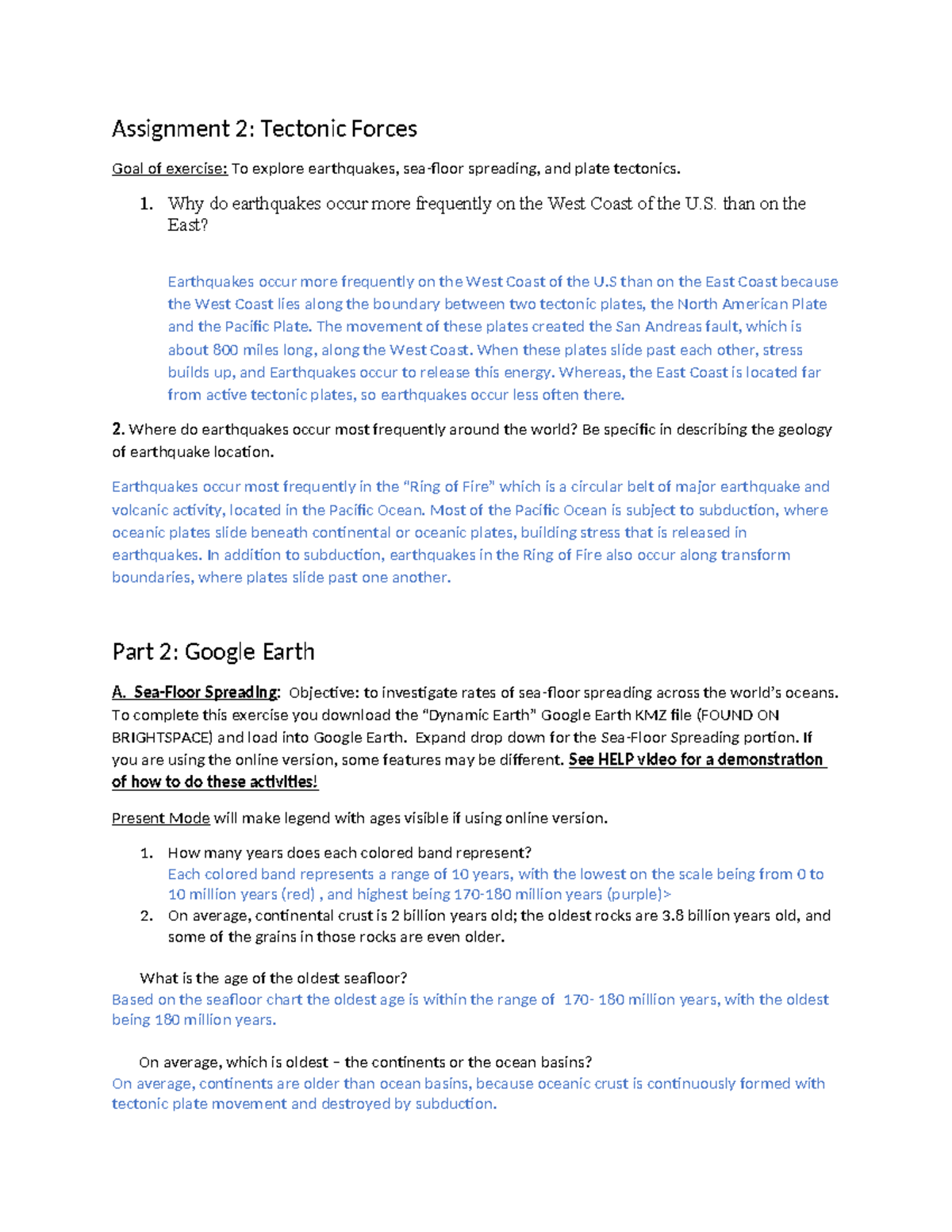 Assignment 2: Tectonic Forces & Earthquake Analysis (Geology 2025 ...