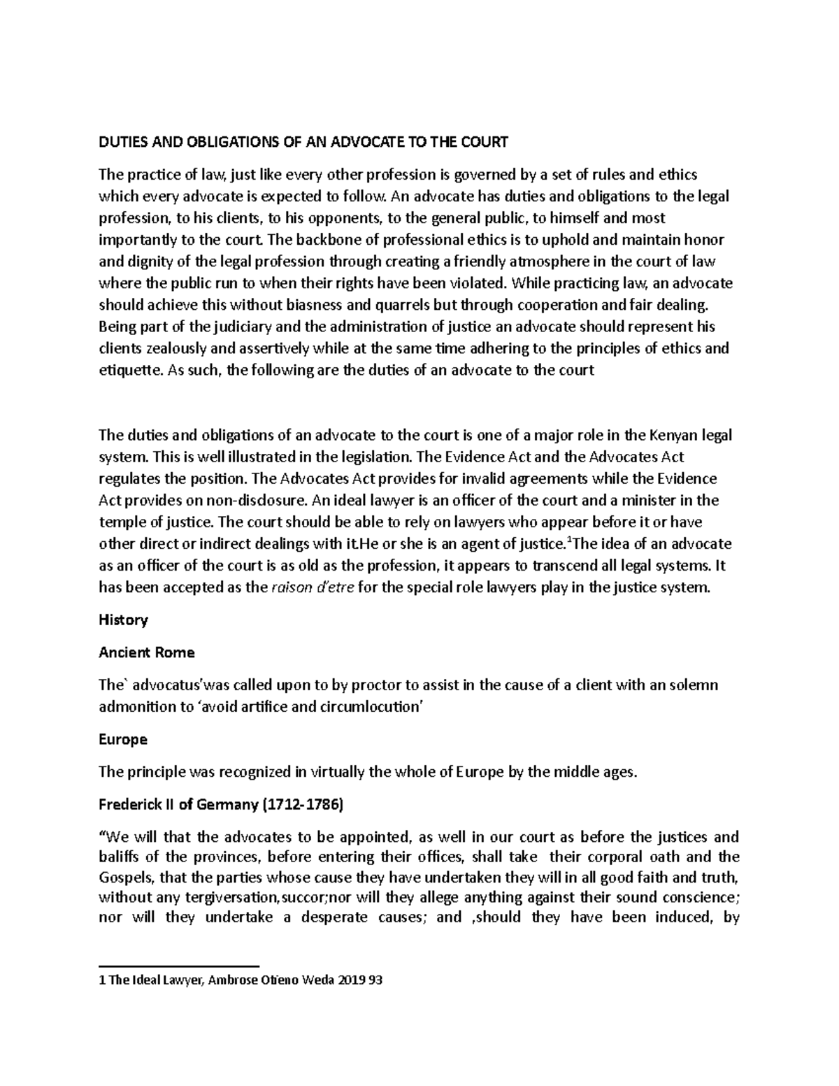 Duties of Advocates to the Court: A Study on Legal Ethics and ...