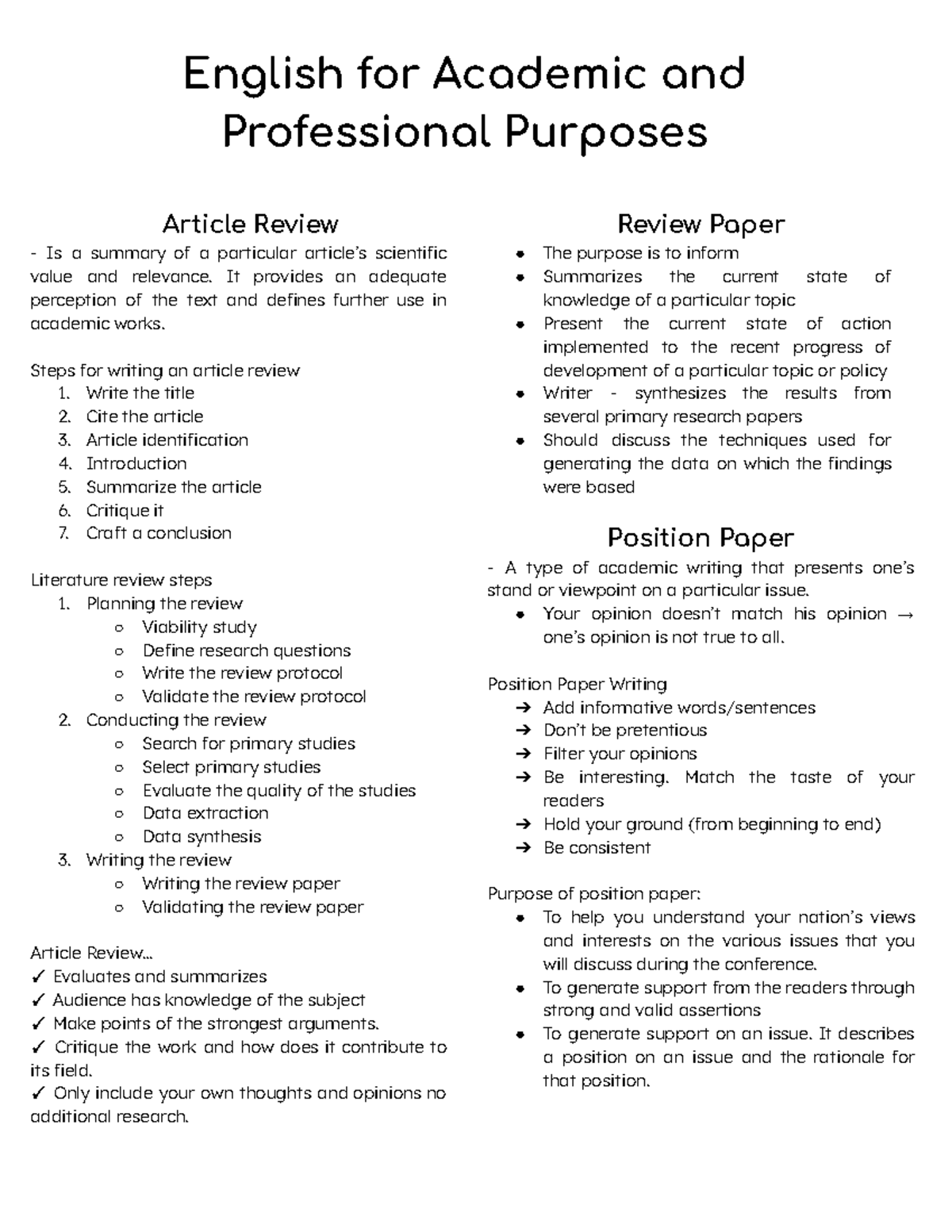 EAPP Reviewer for Grade 11: Article, Position, and Movie Review Guide ...