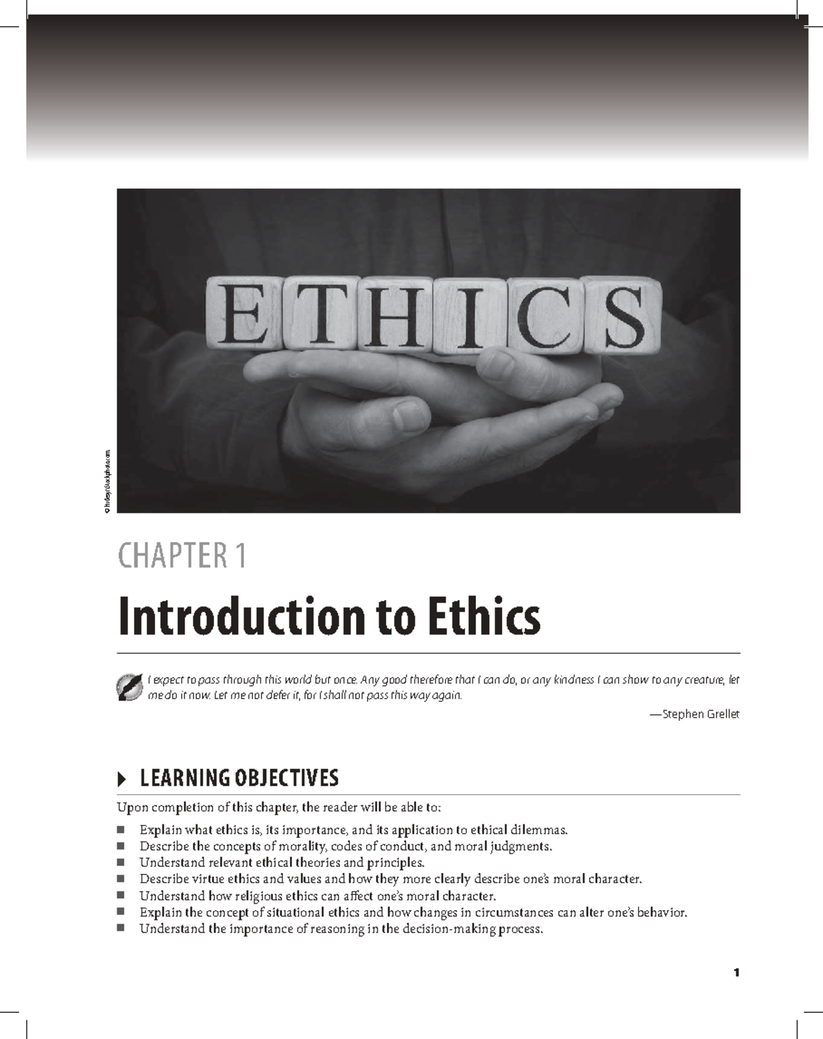 CH01 Ethics: Introduction to Ethical Theories and Principles - Studocu