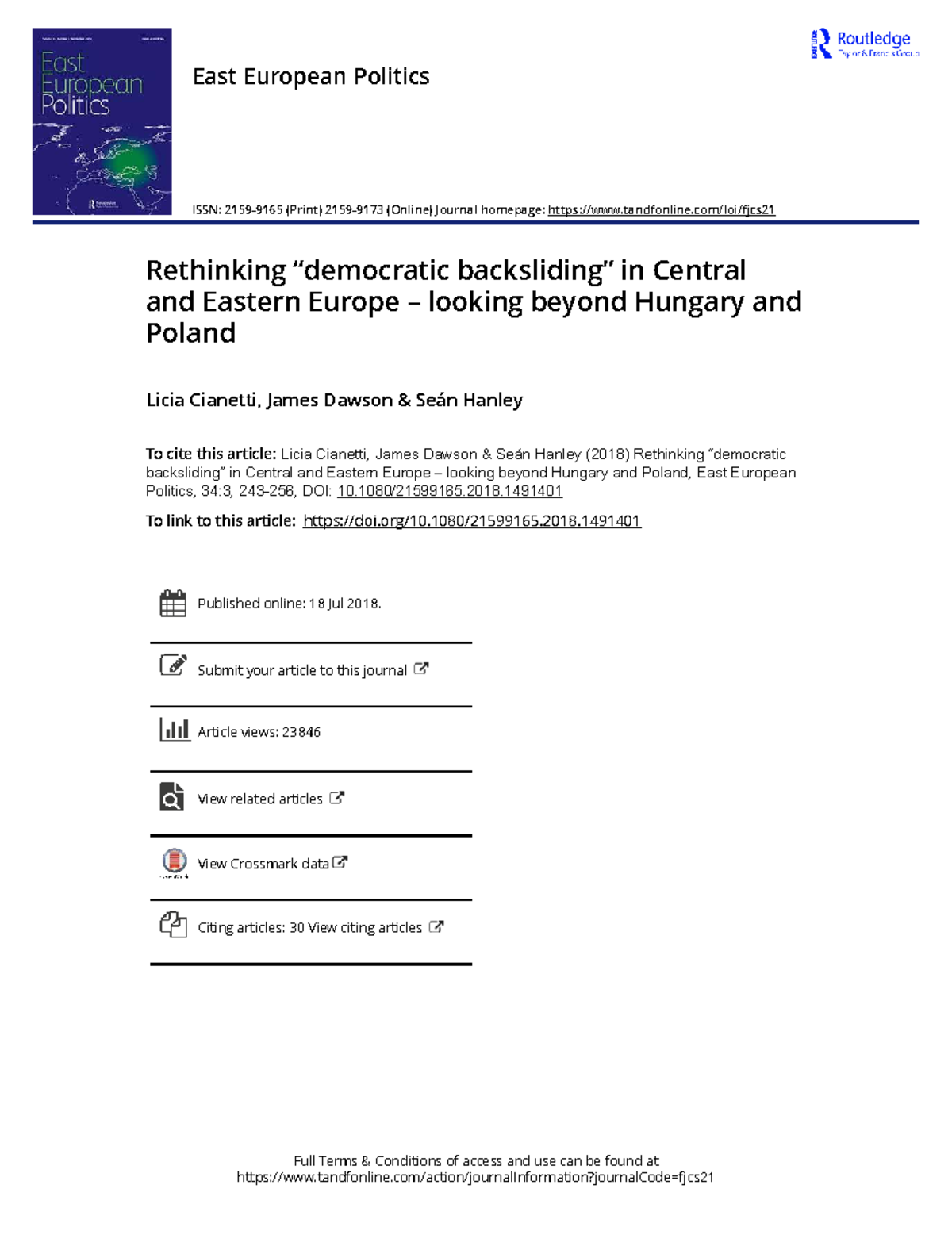 Rethinking Democratic Backsliding in CEE: Beyond Hungary & Poland - Studocu