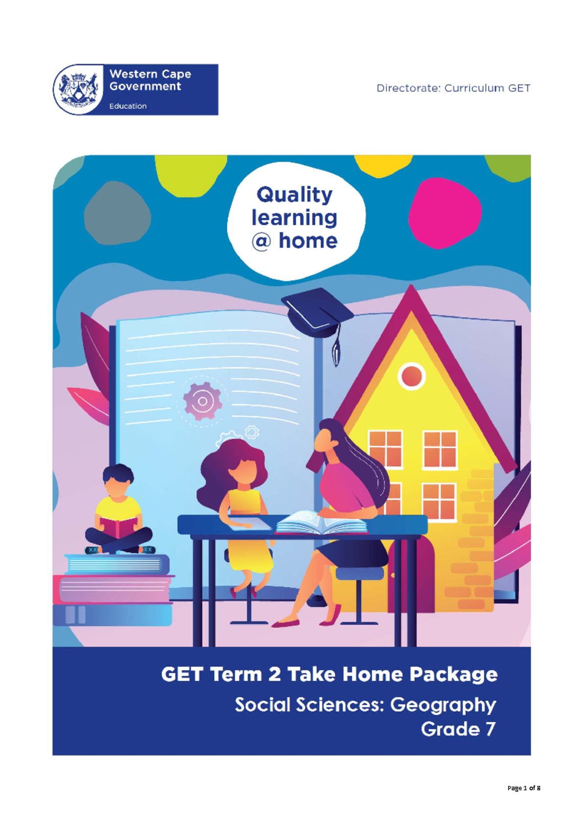 Grade 7 Social Sciences Geography Take Home Pack: Term 2 Quiz - Studocu